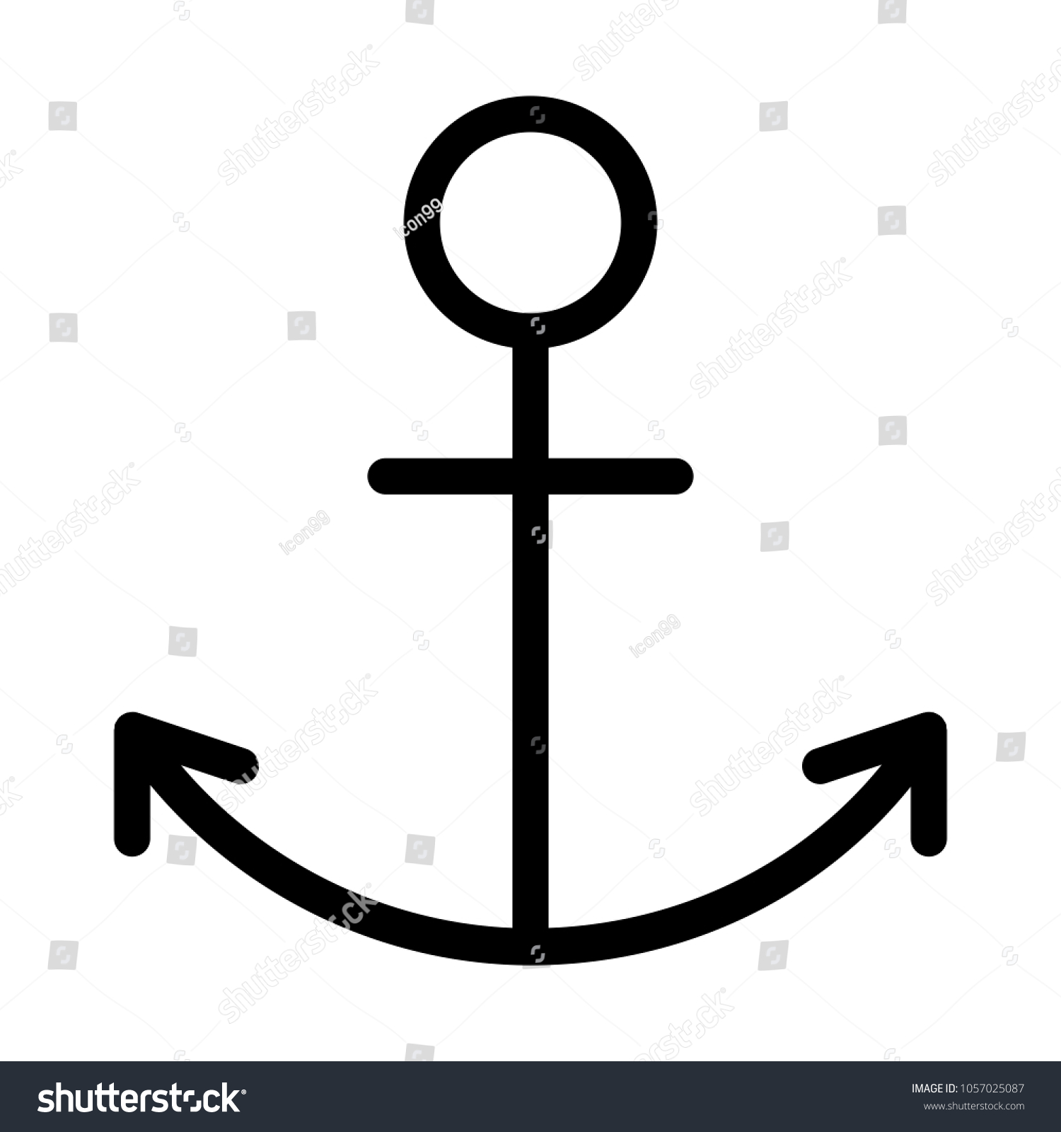 Ship Anchor Symbol Stock Vector (Royalty Free) 1057025087 | Shutterstock