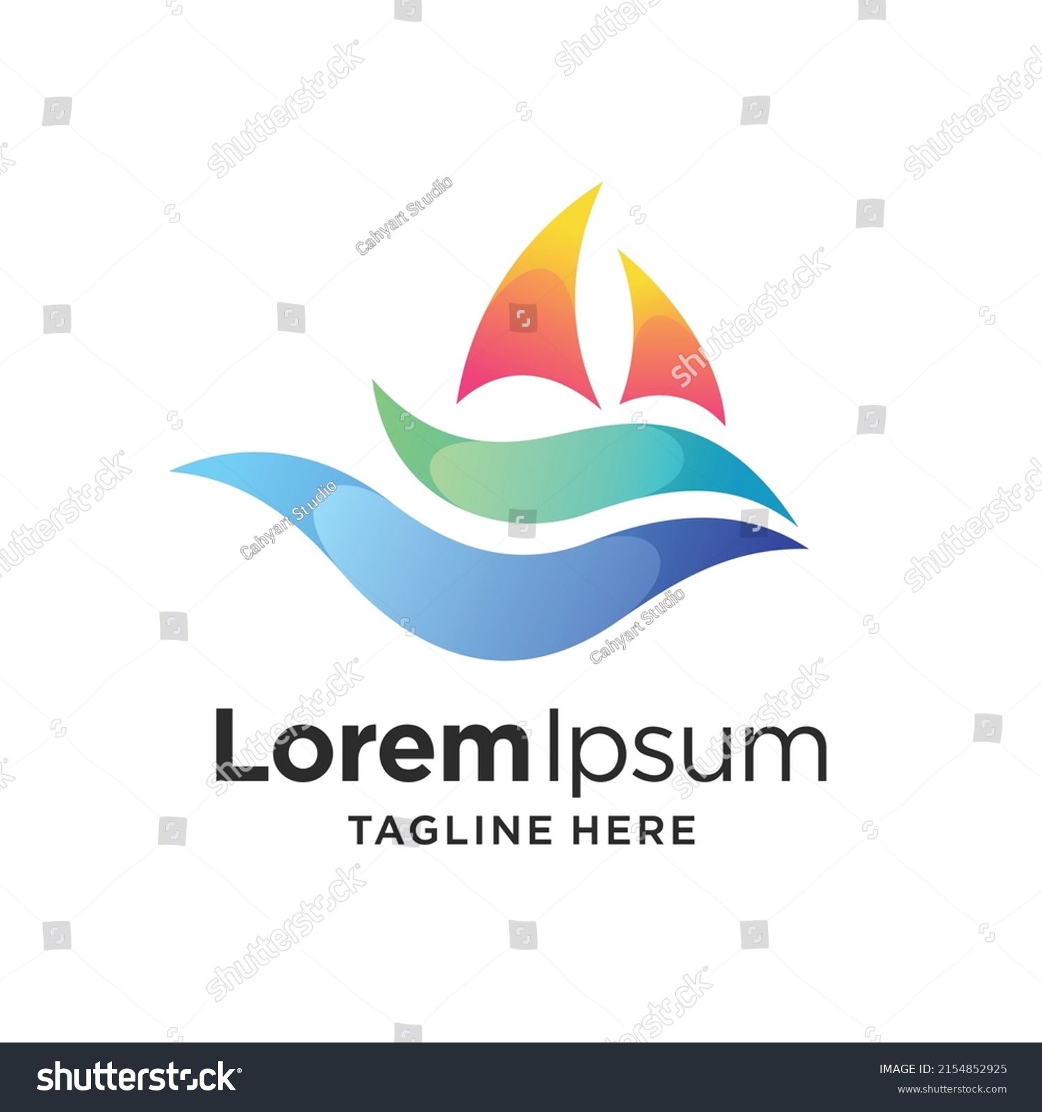 Ship Waves Logo Design Stock Vector (Royalty Free) 2154852925 ...