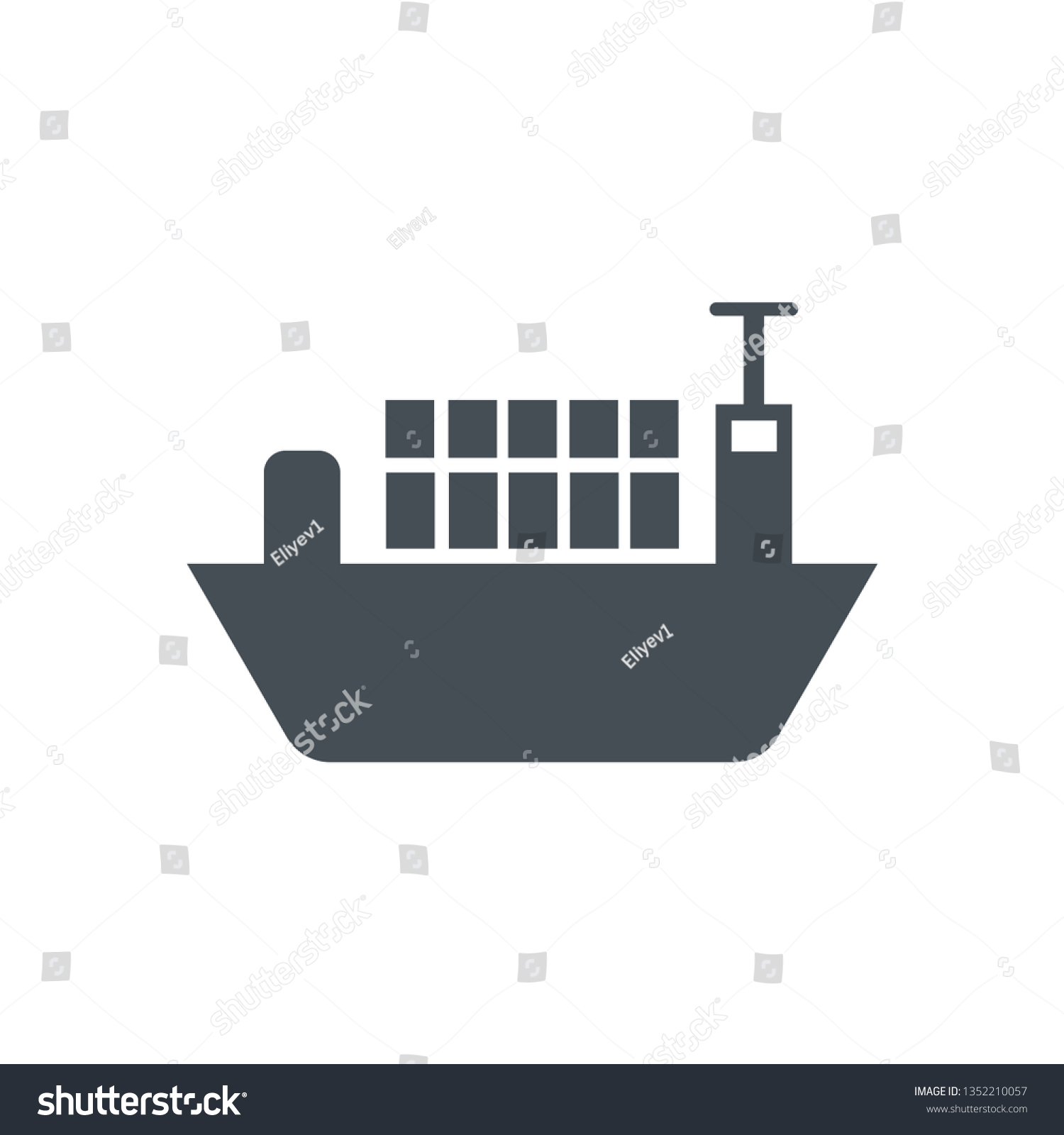 Ship Cargo Icon: vector de stock (libre de regalías) 1352210057 ...
