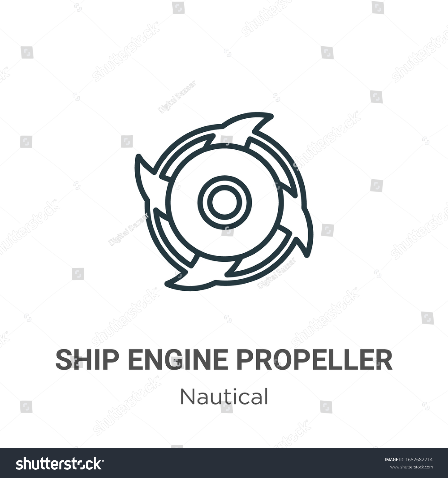 Ship Engine Propeller Outline Vector Icon Stock Vector (Royalty Free ...