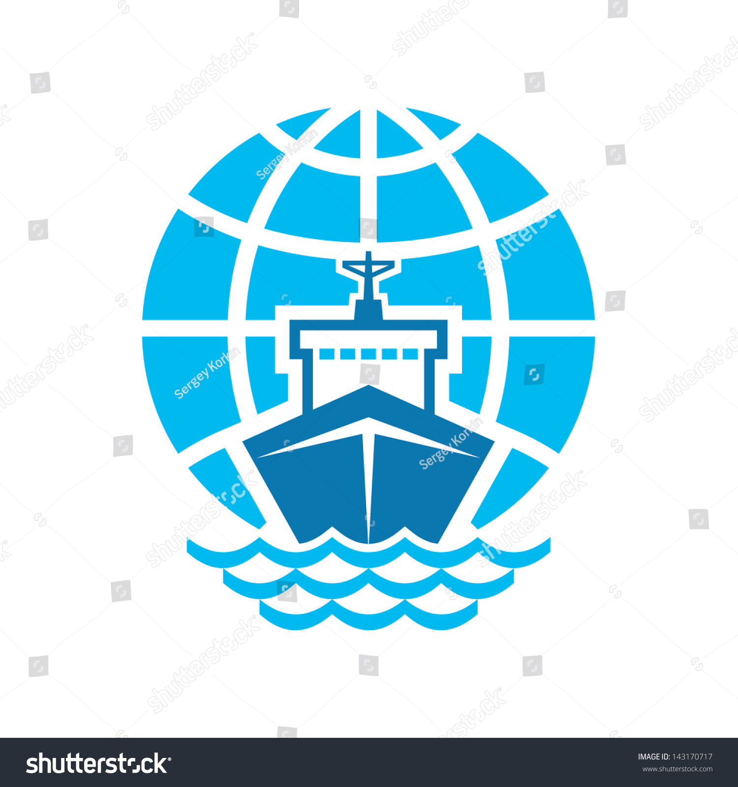 Ship Globe Sign Vector Logo Template Stock Vector 143170717 - Shutterstock