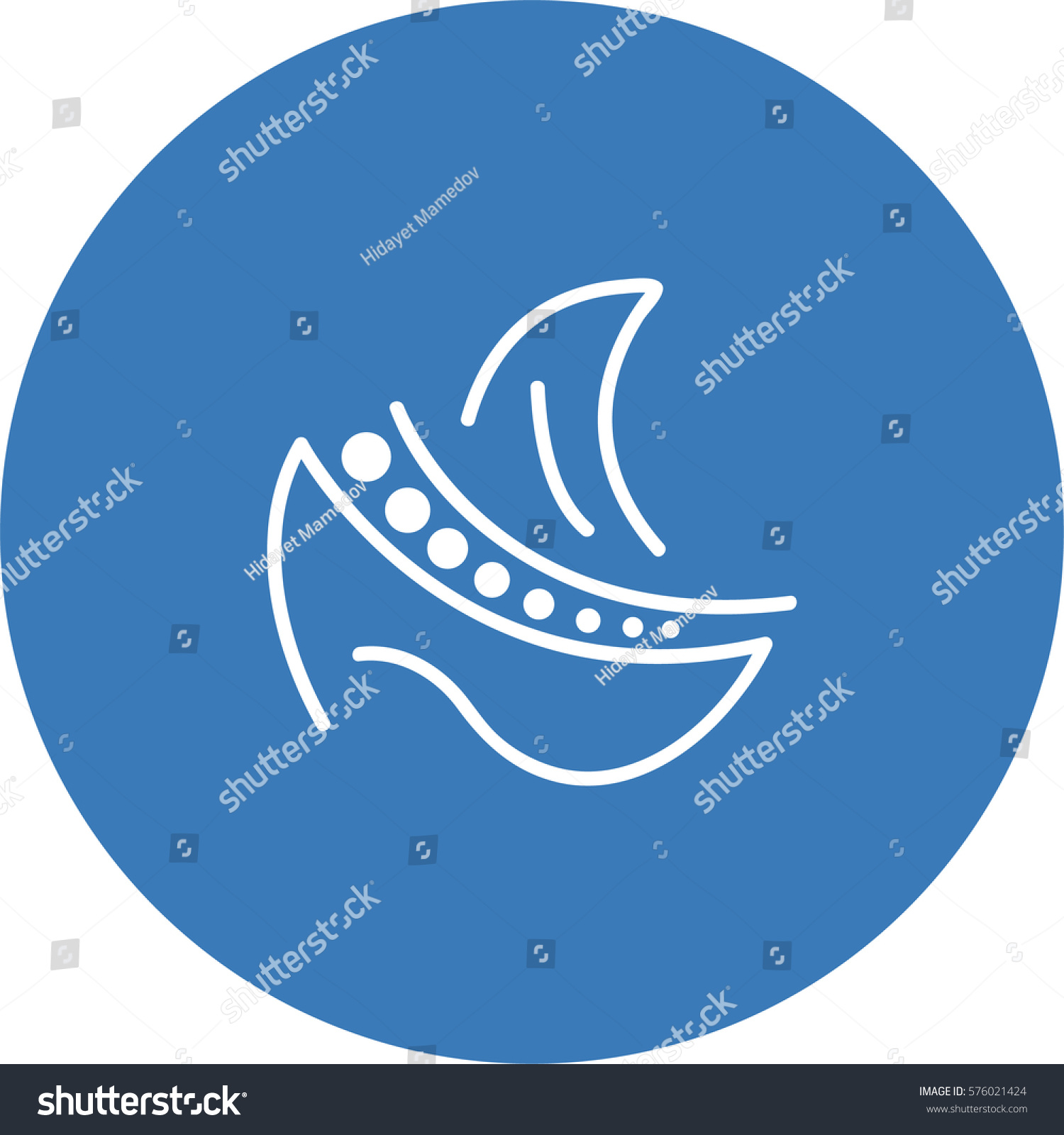 Ship Icon Boat Vector Stock Vector (Royalty Free) 576021424