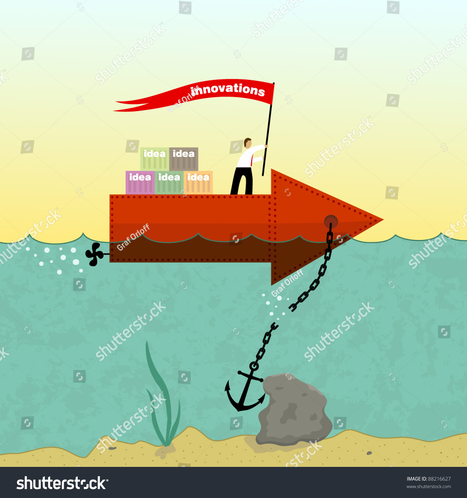 Ship Innovation Stock Vector (Royalty Free) 88216627