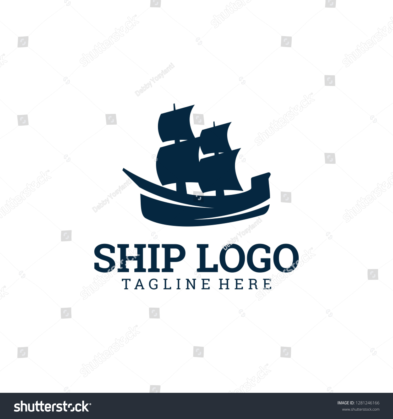 Ship Logo Design Stock Vector (Royalty Free) 1281246166 | Shutterstock