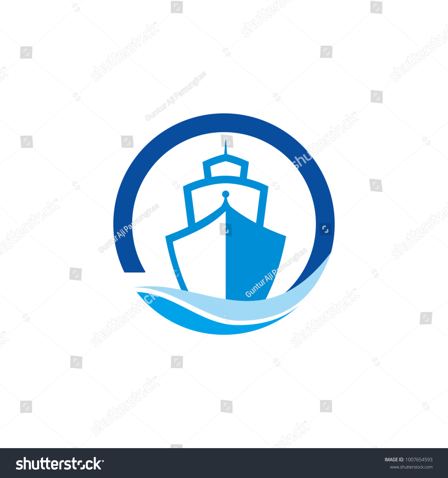 Ship Logo Illustration Stock Vector (Royalty Free) 1007654593 ...