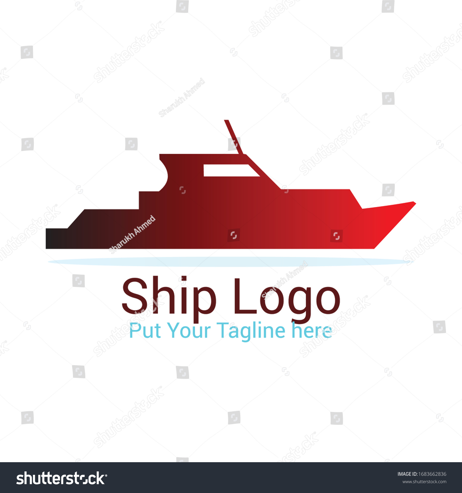 Ship Minimal Logo Design Template Stock Vector (Royalty Free) 1683662836