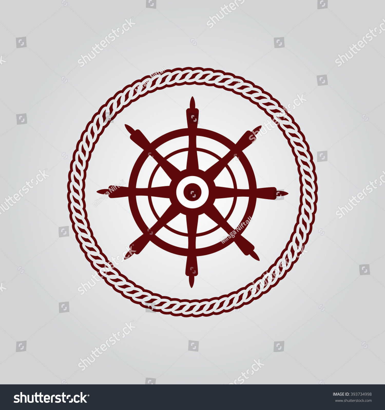 Ship Rudder Icon Stock Vector (Royalty Free) 393734998