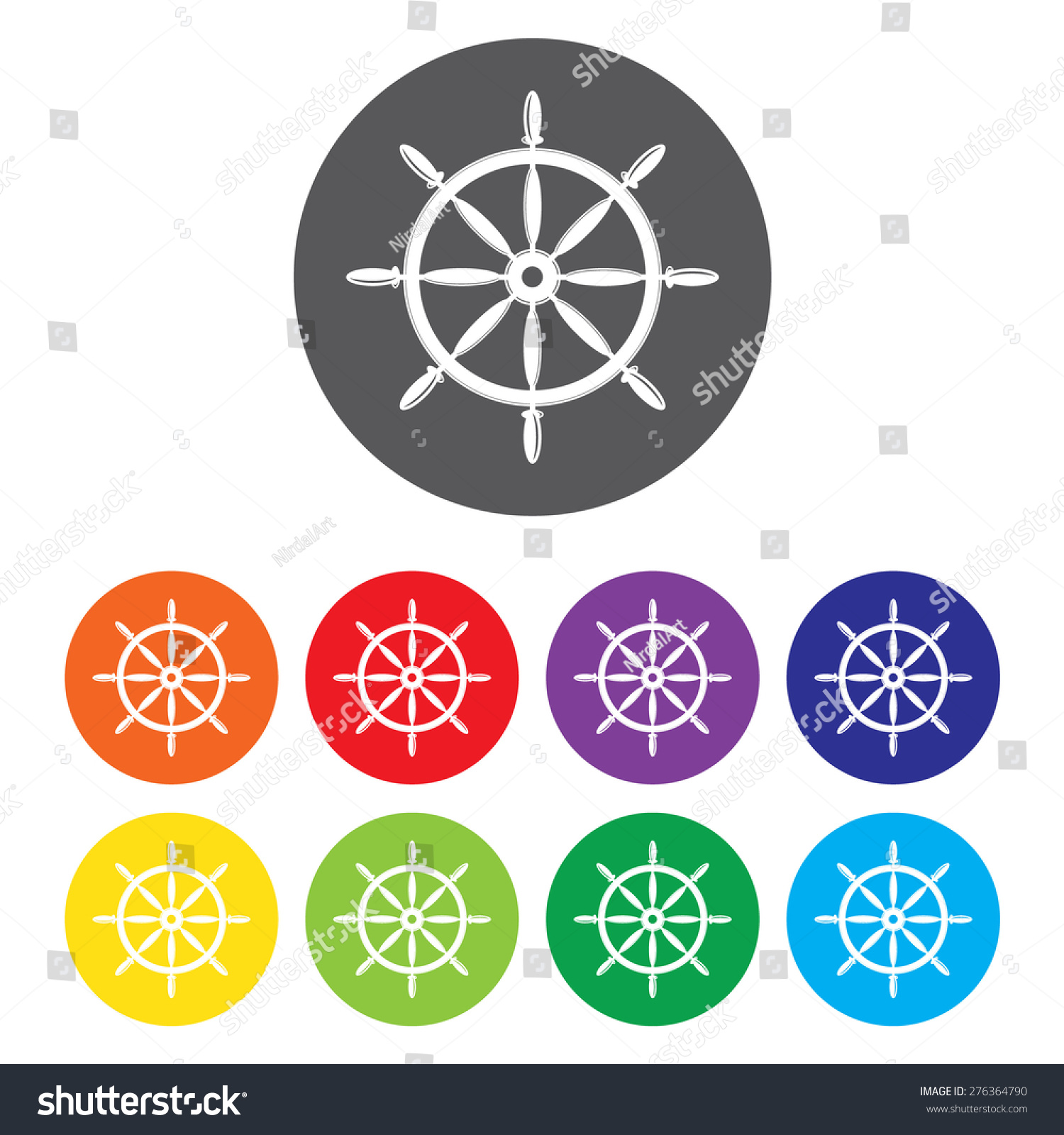 Ship Rudder Icon Set Stock Vector (Royalty Free) 276364790 | Shutterstock