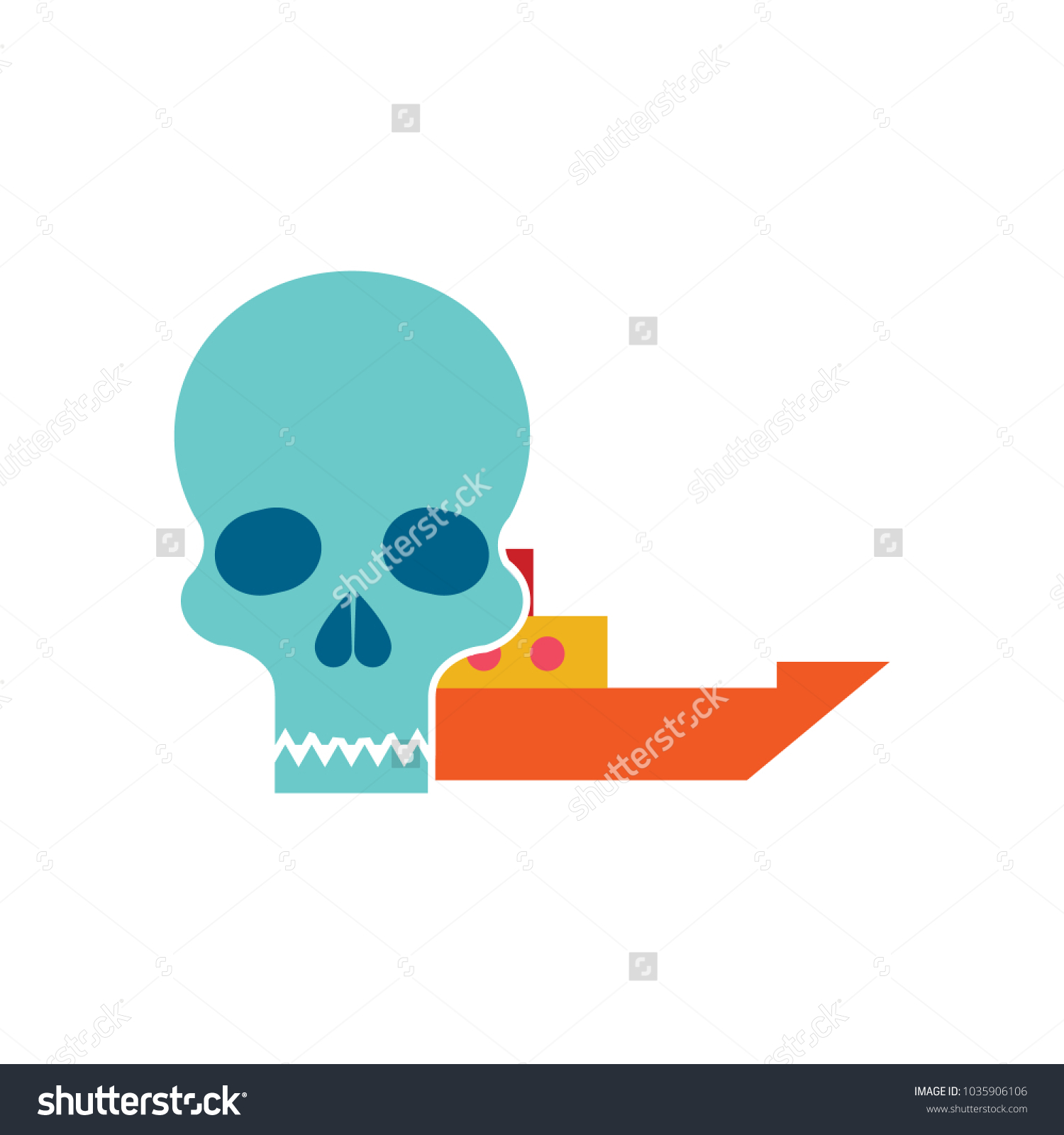 Ship Skull Logo Icon Design Stock Vector (Royalty Free) 1035906106