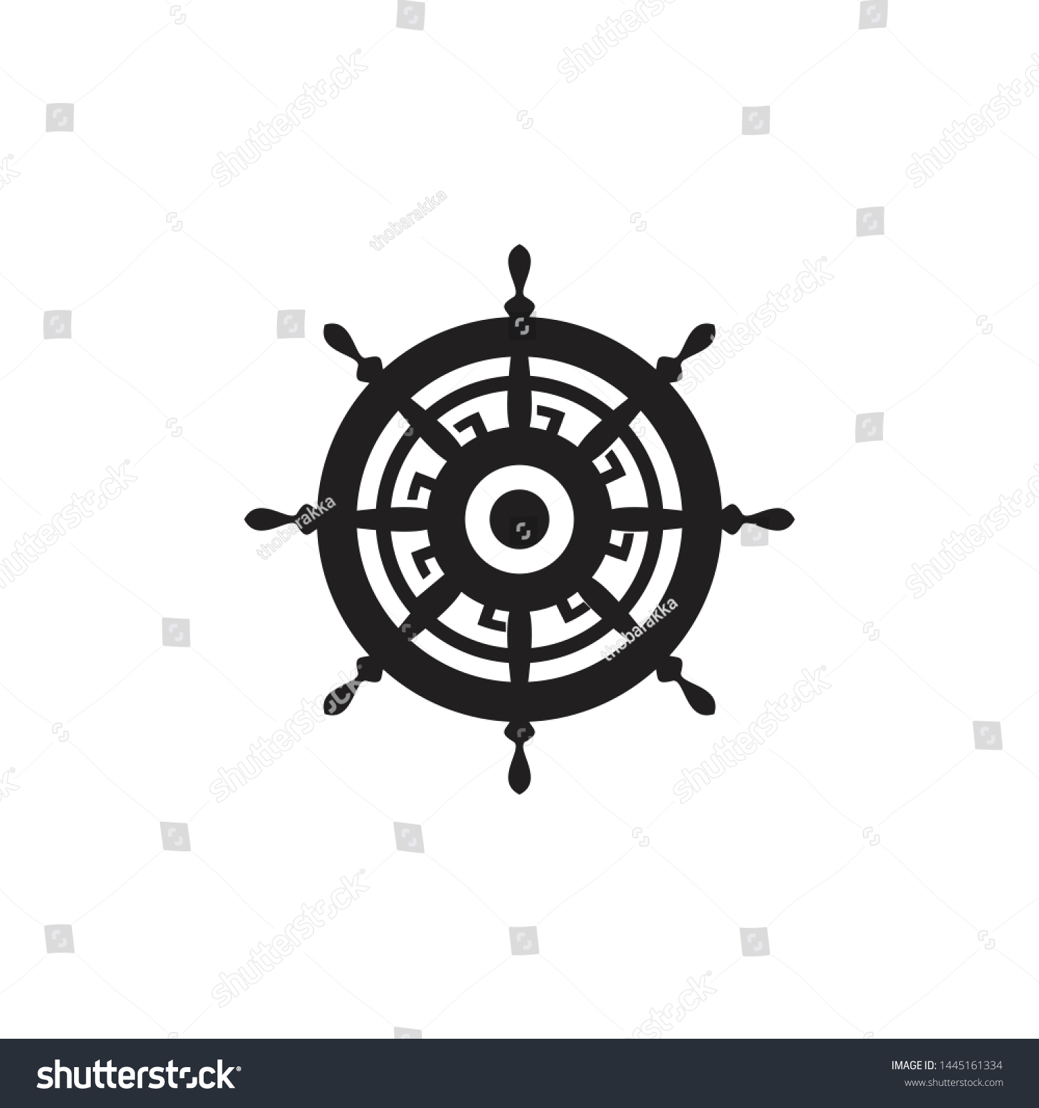 Ship Steering Icon Logo Design Template Stock Vector (Royalty Free ...