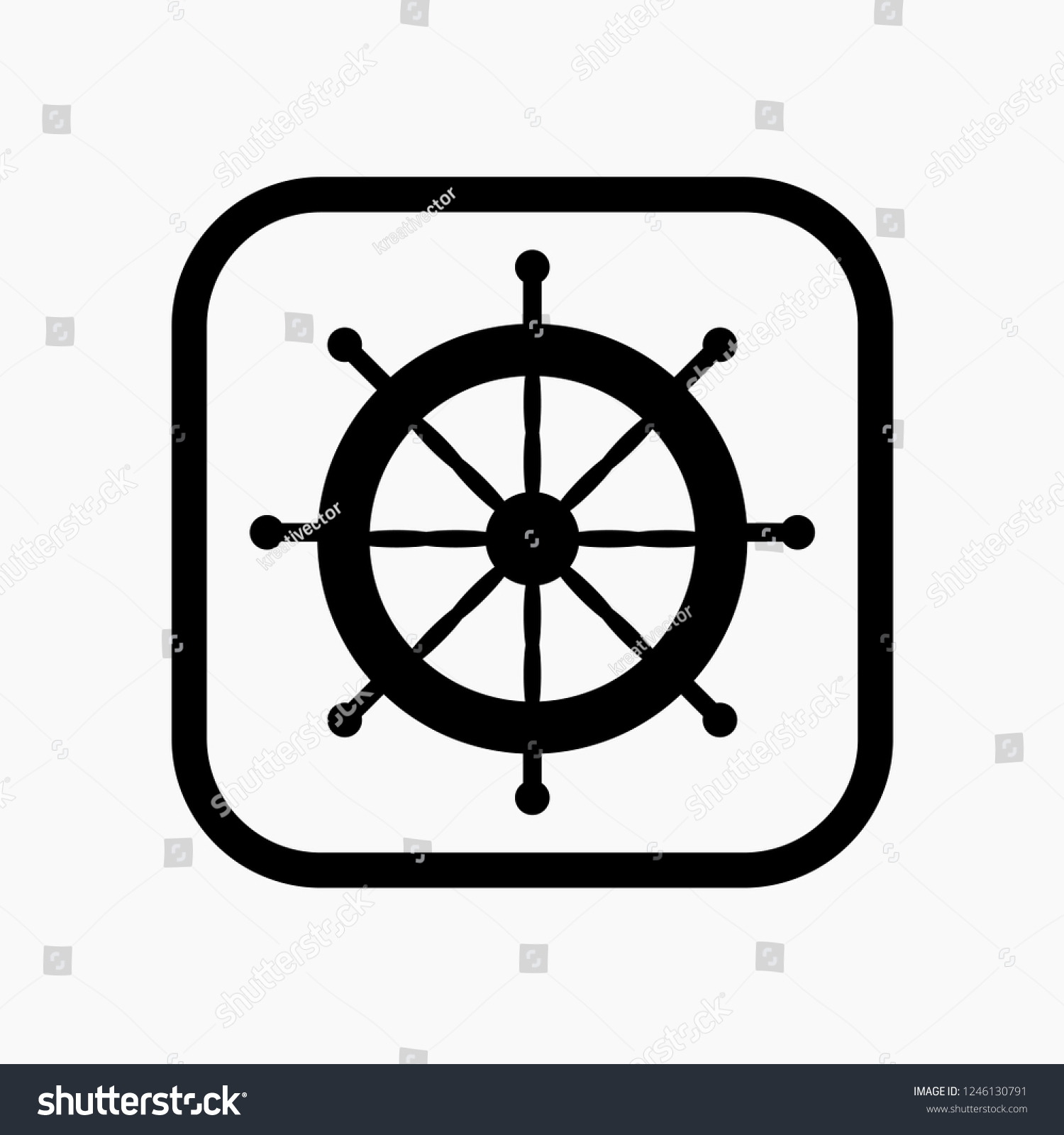 Ship Steering Wheel Vector Icon Stock Vector (Royalty Free) 1246130791 ...