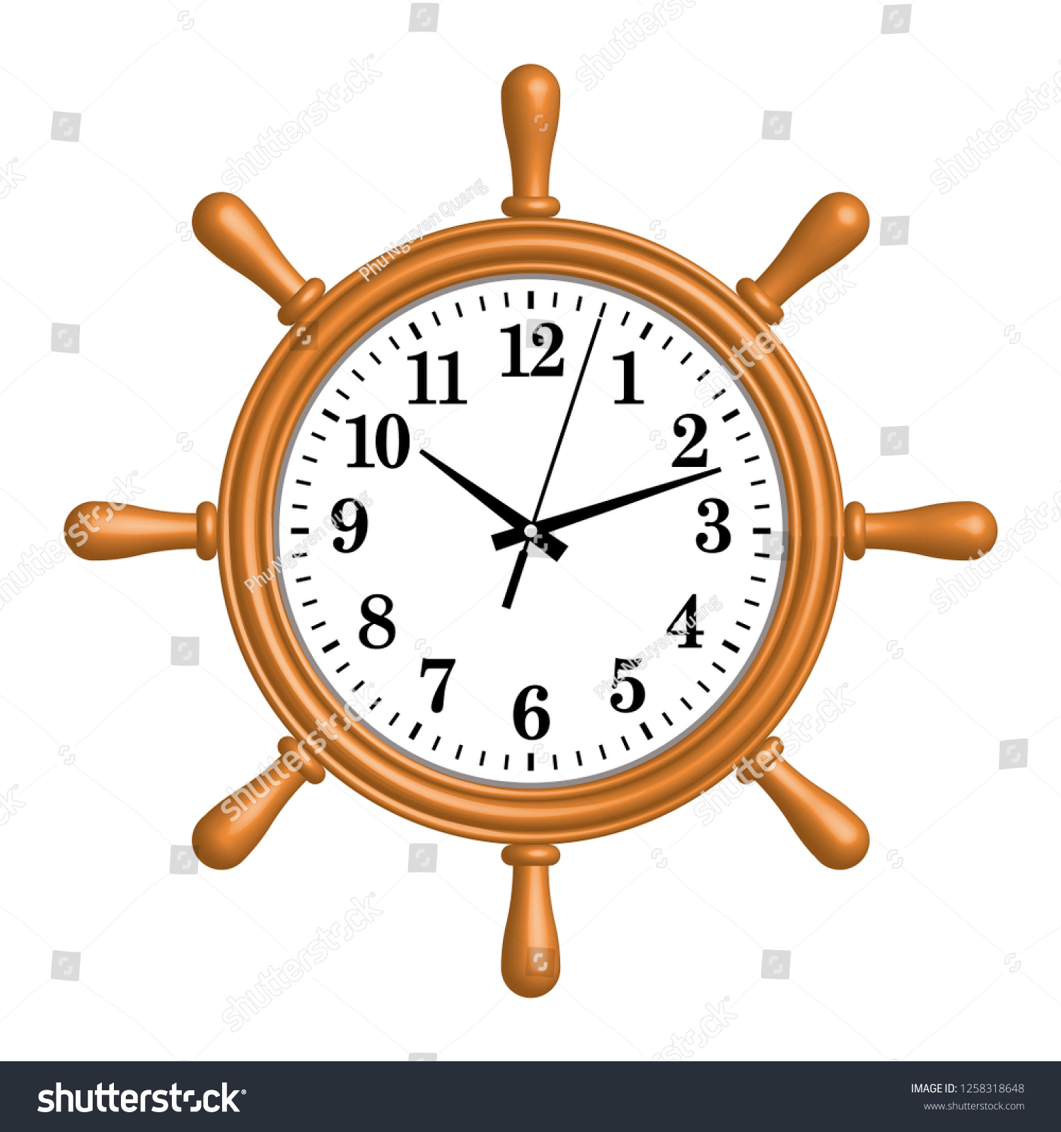 Ship Wheel Wall Clock Vector Illustration Stock Vector (Royalty Free ...