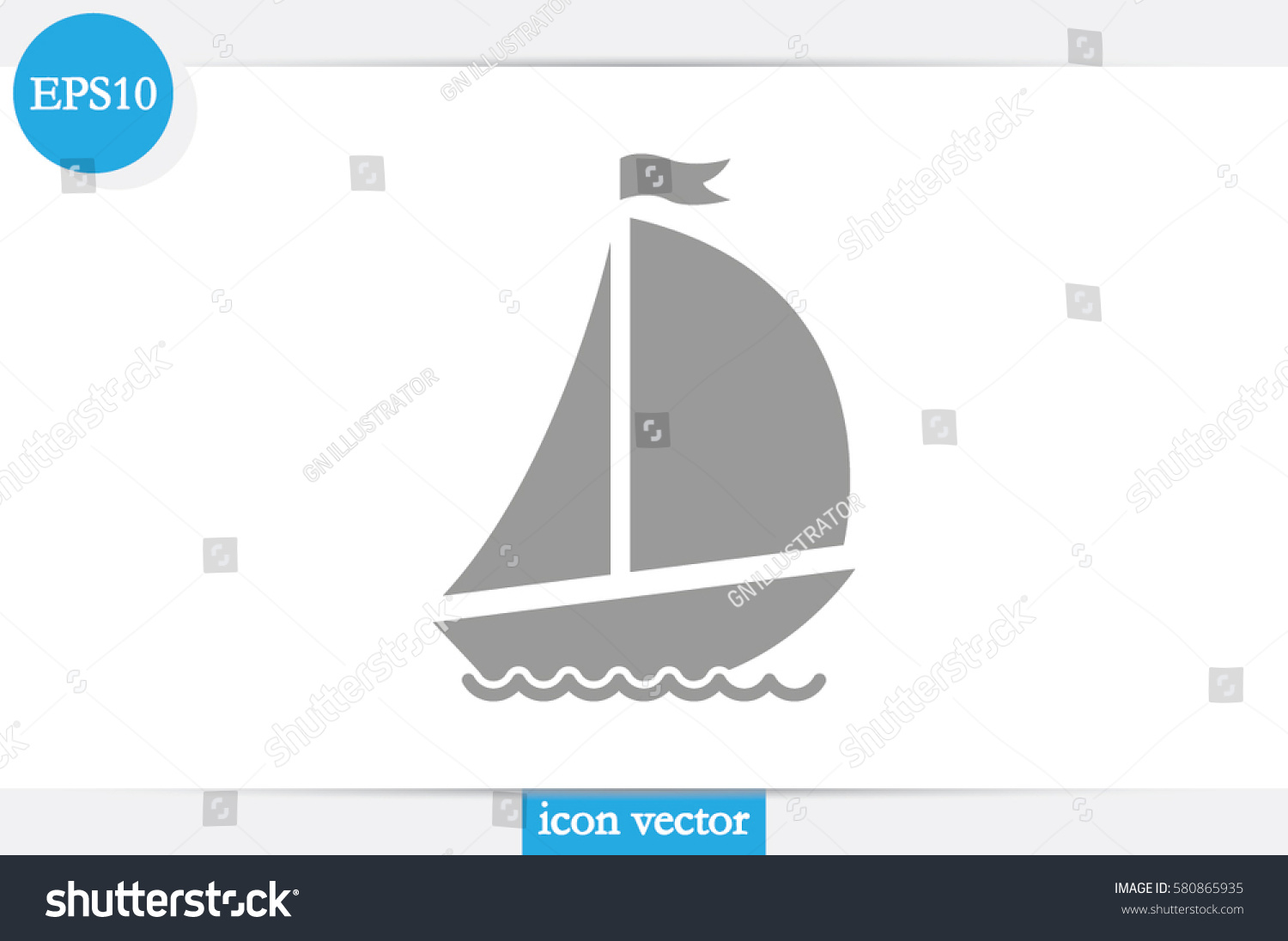 Ship Sails Icon Vector Illustration Stock Vector (Royalty Free ...