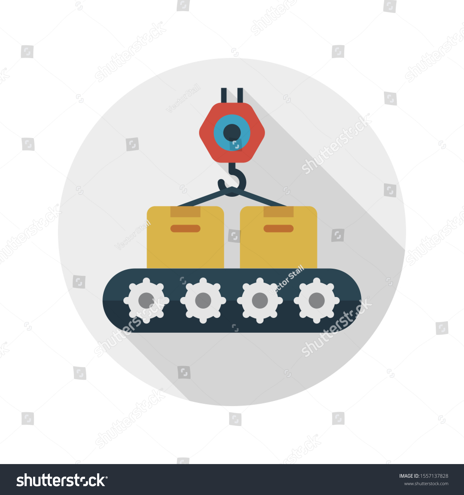 Shipping Cargo Flat Colour Icon Stock Vector (Royalty Free) 1557137828 ...