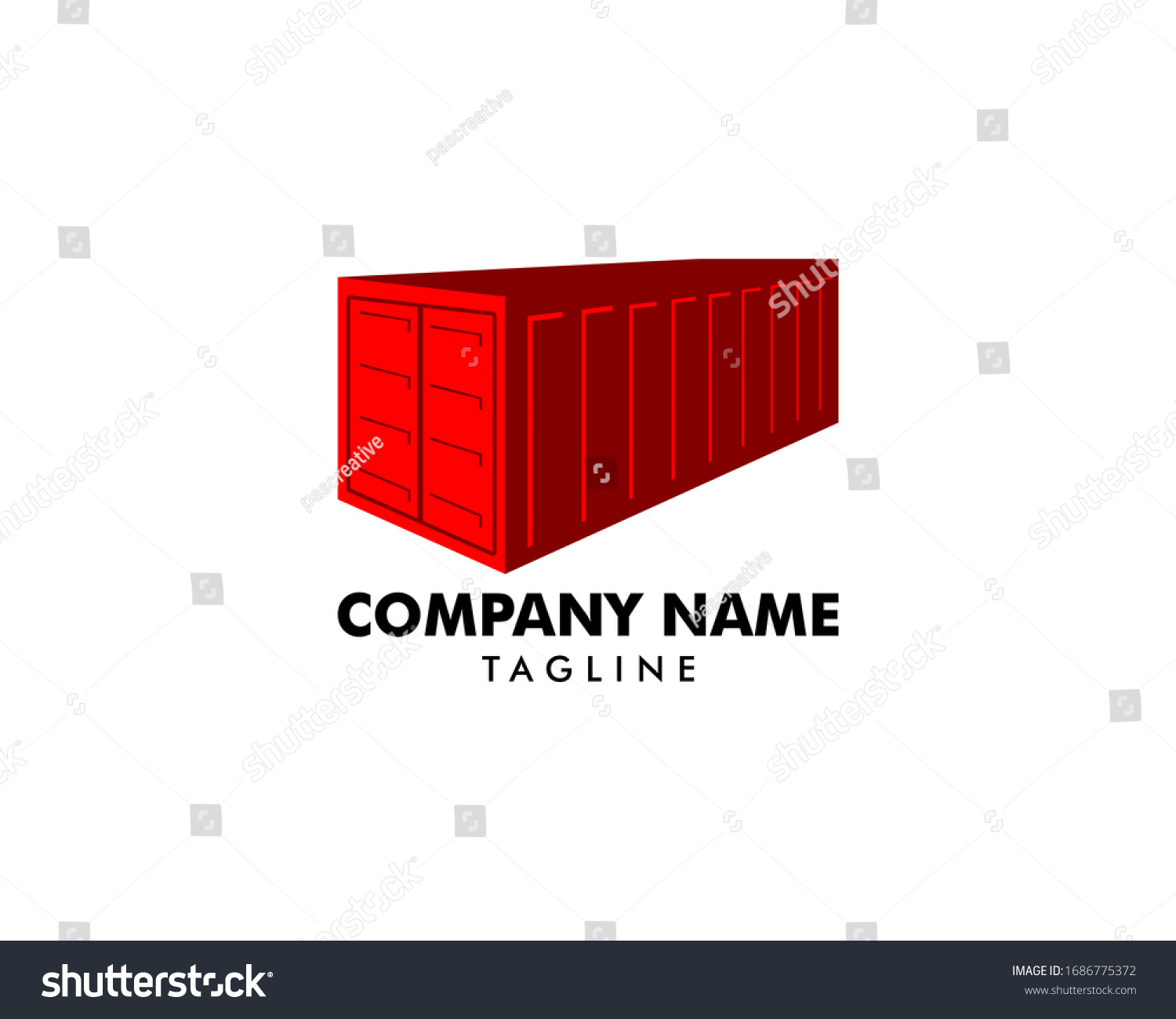 Shipping Container Box Design Logo Template Stock Vector (Royalty Free ...