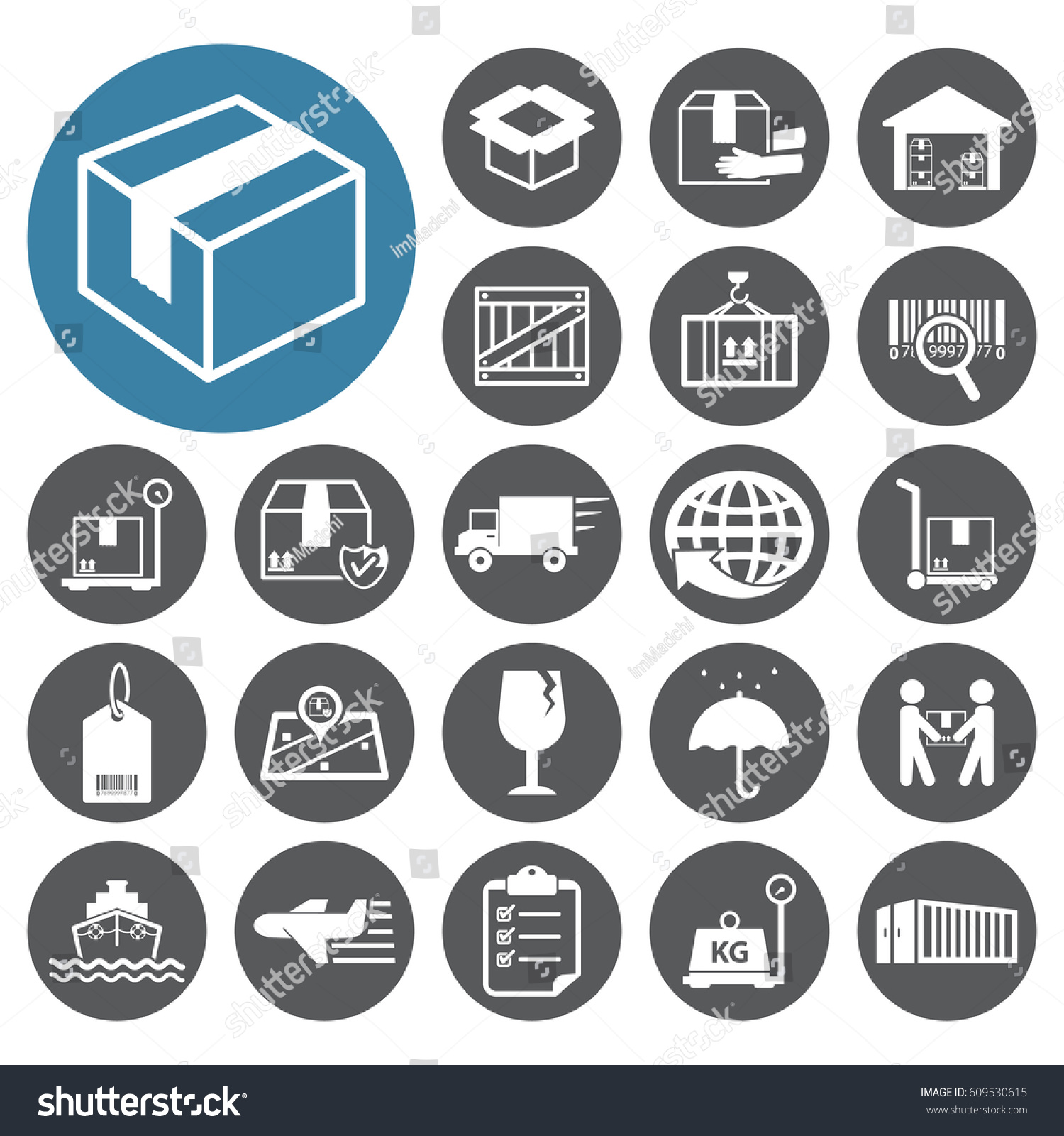 Shipping Icon Setvector Illustration Stock Vector (Royalty Free) 609530615