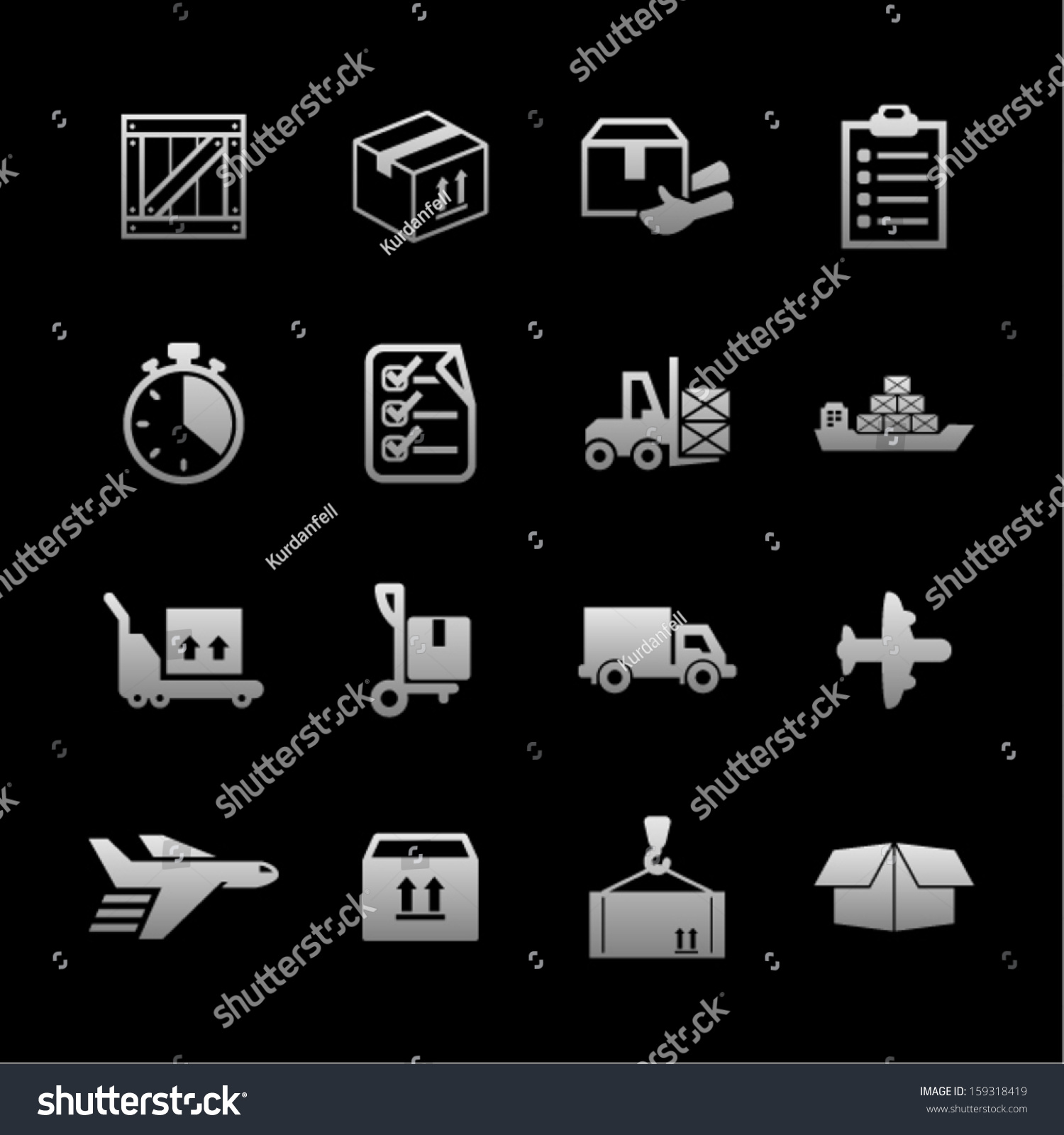 Shipping Icons Stock Vector (Royalty Free) 159318419 | Shutterstock