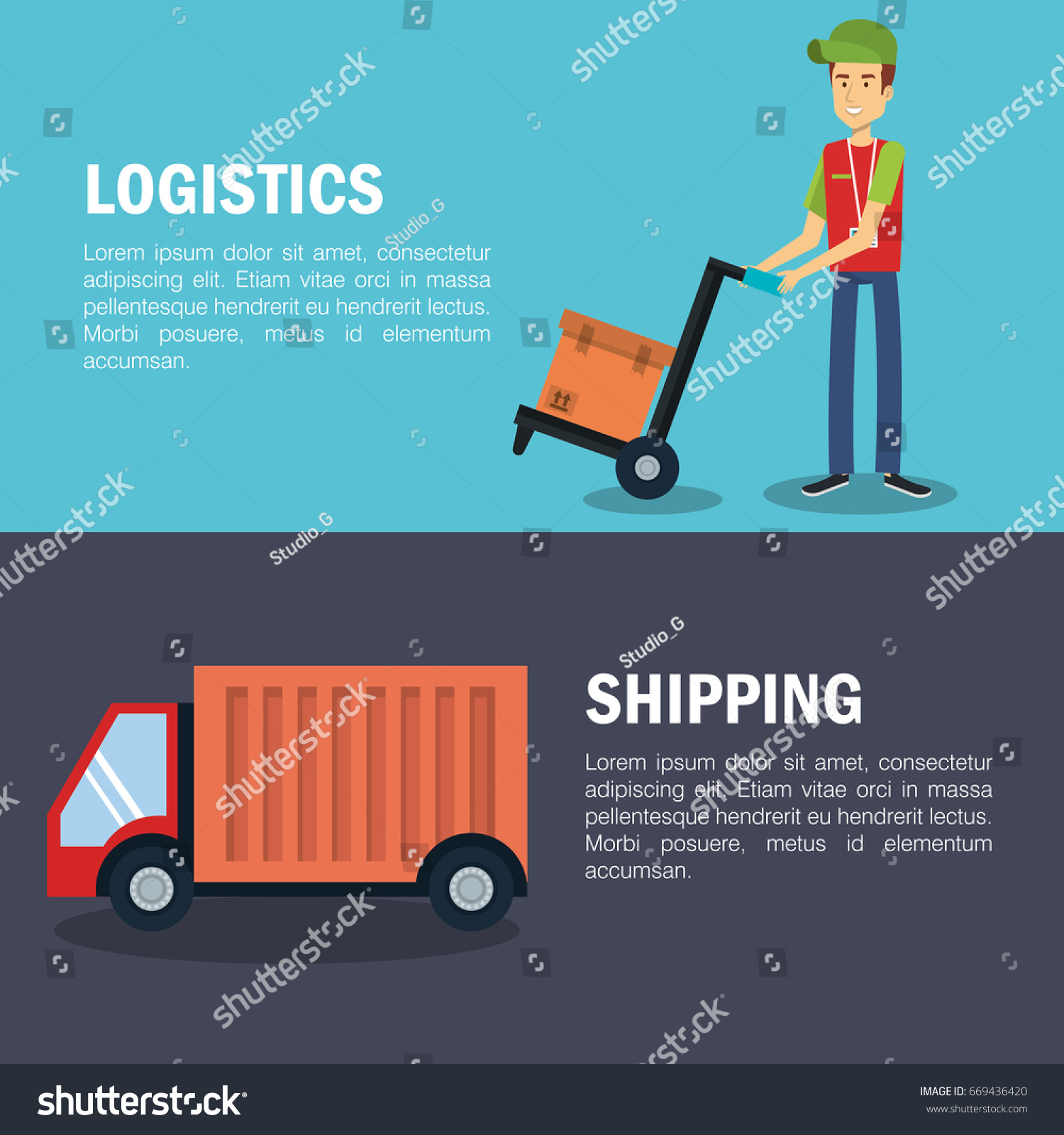 Shipping Logistics Design Stock Vector (Royalty Free) 669436420 ...