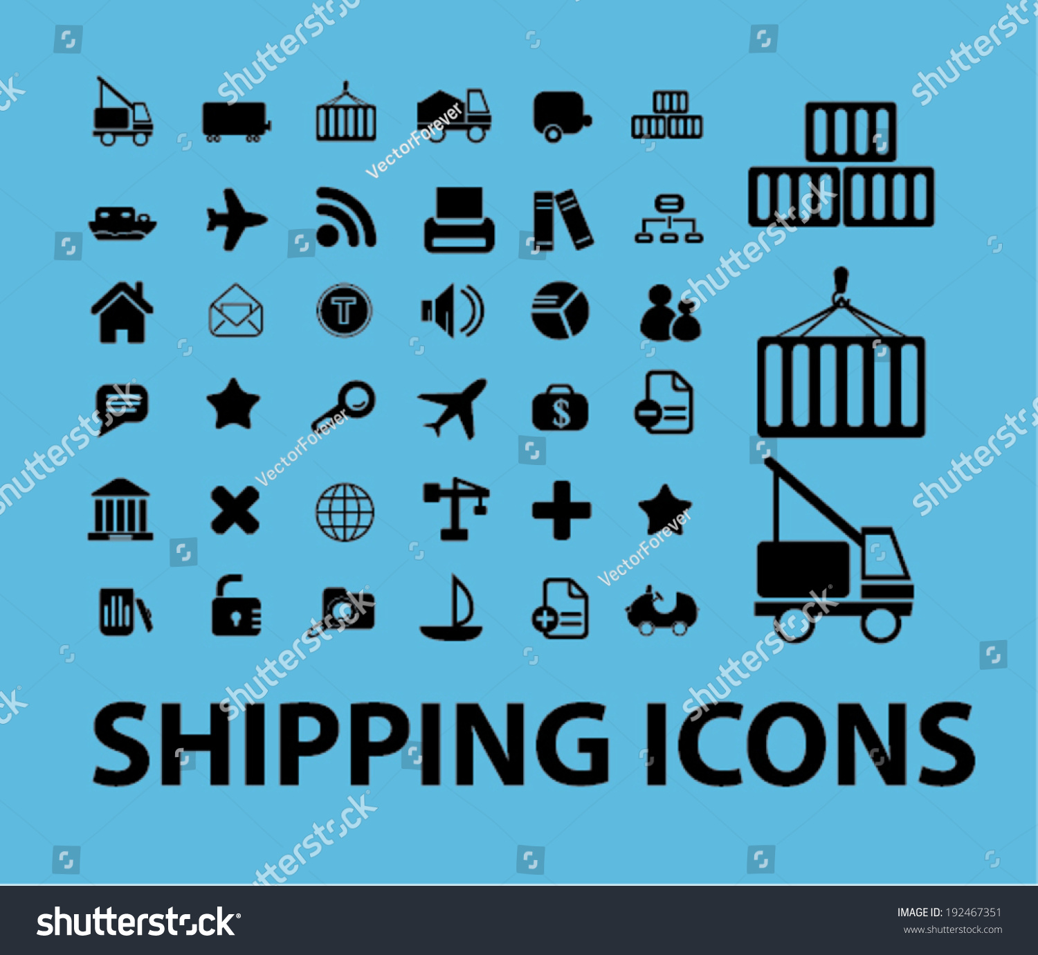 Shipping Logistics Icons Signs Set Vector Stock Vector (Royalty Free ...