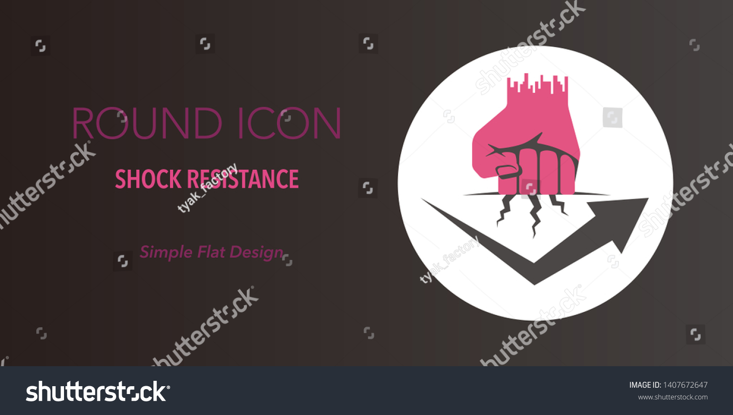 Shock Resistance Round Icon Simple Flat Stock Vector (Royalty Free ...
