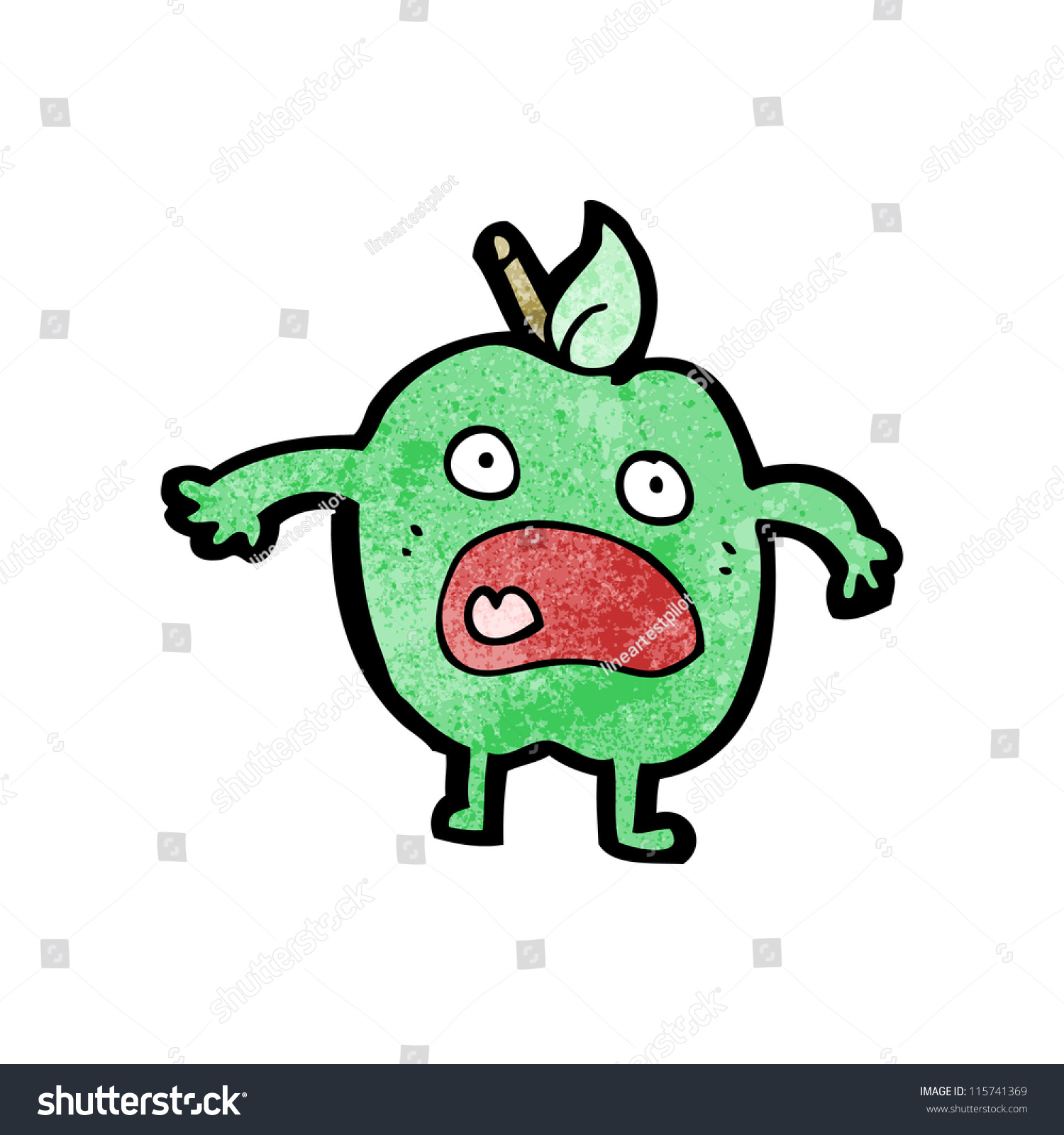 Shocked Apple Cartoon Character Stock Vector (Royalty Free) 115741369