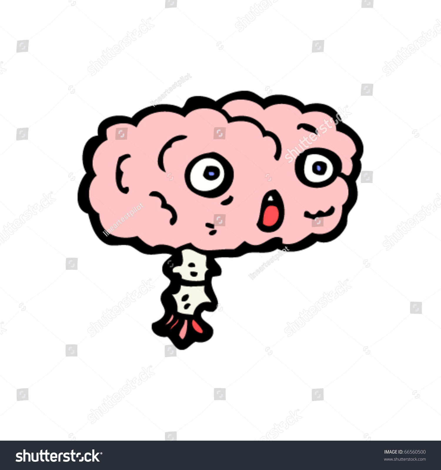 Shocked Brain Cartoon: เวกเตอร์สต็อก (ปลอดค่าลิขสิทธิ์) 66560500