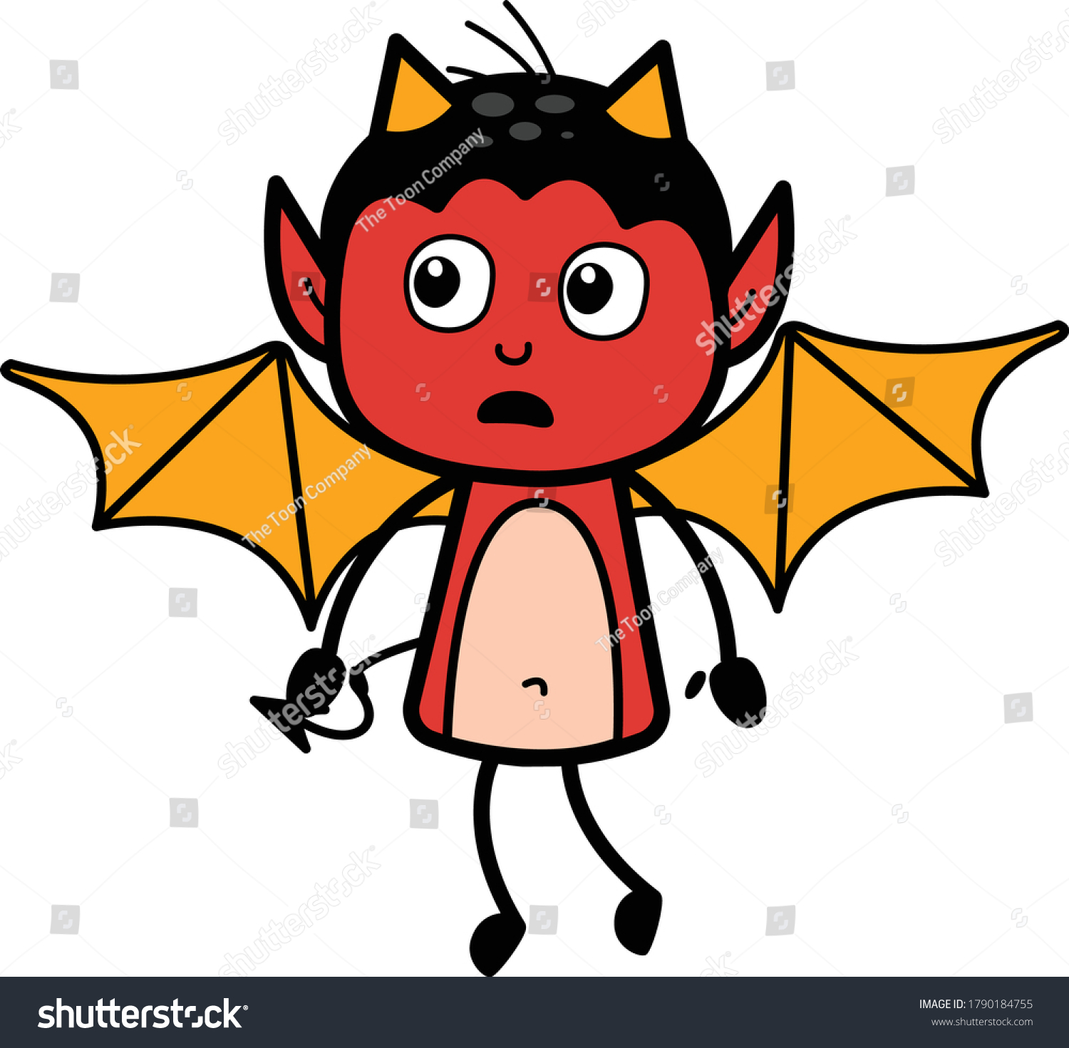 Shocked Devil Cartoon Vector Illustration Stock Vector (Royalty Free ...