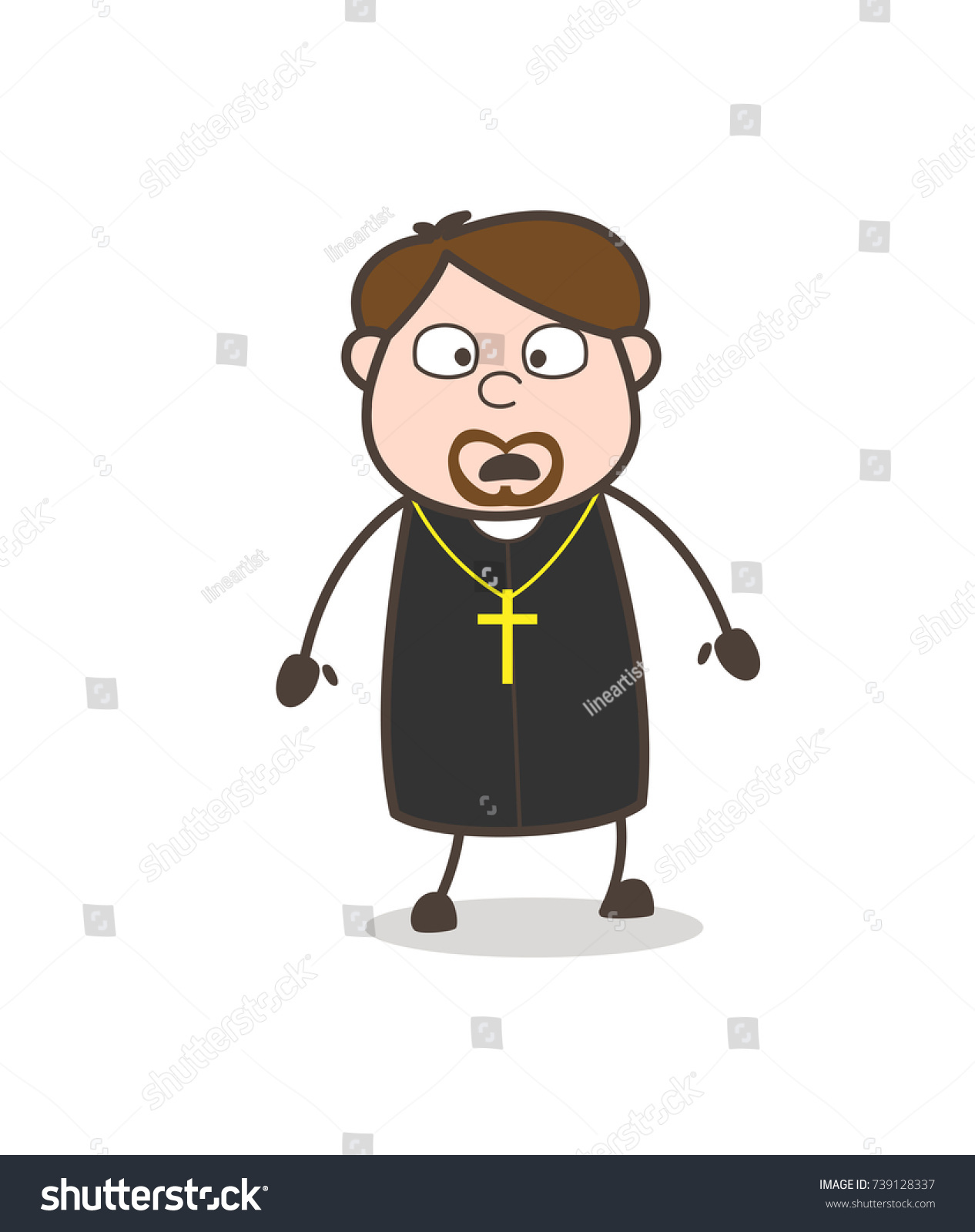 Shocked Priest Facial Expression Vector Stock Vector (Royalty Free ...