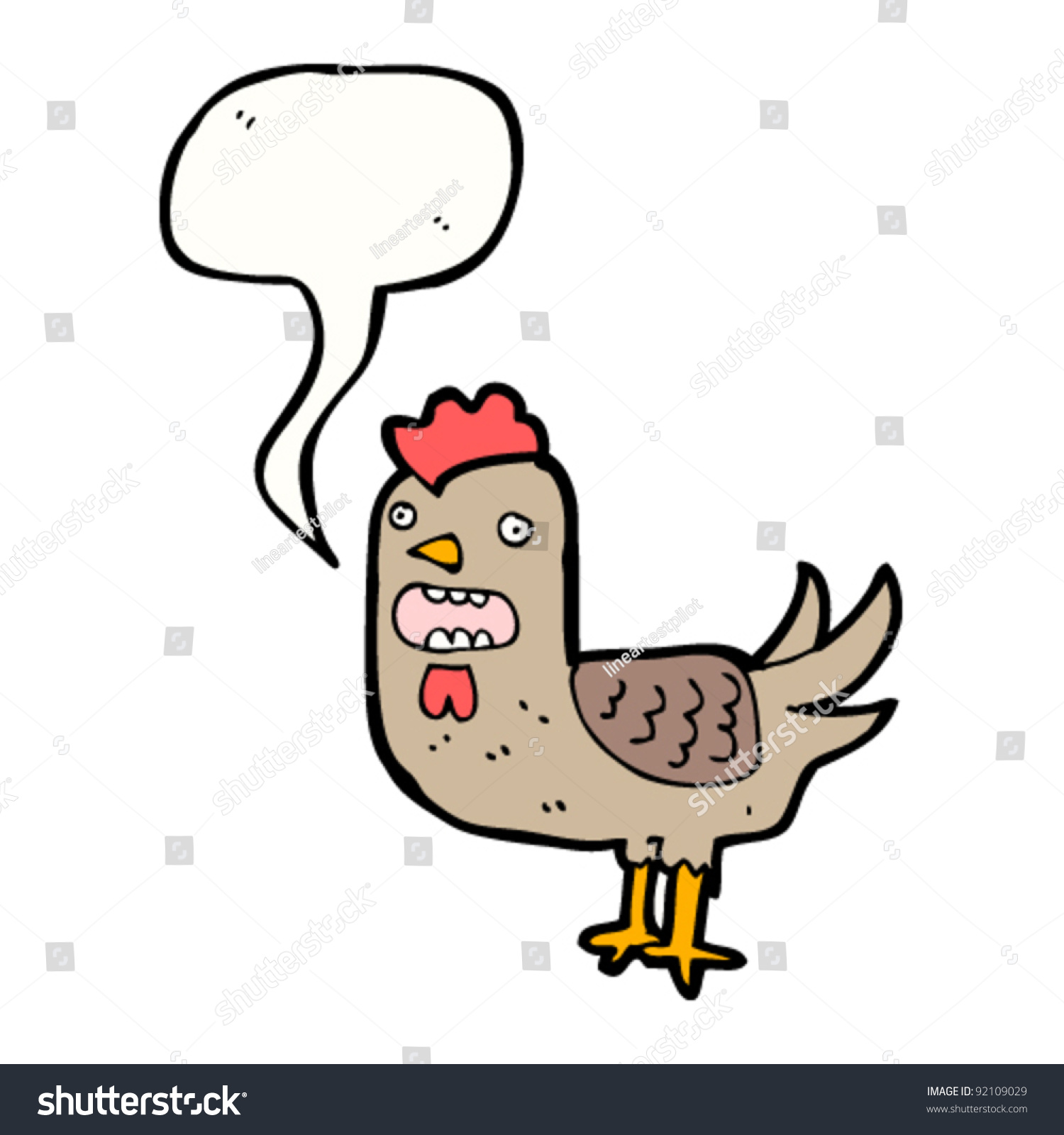 Shocked Rooster Cartoon Stock Vector (Royalty Free) 92109029