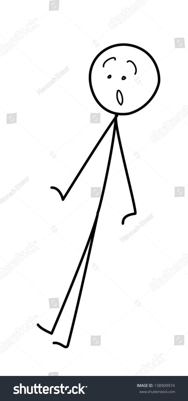 Shocked Stickman Stock Vector (Royalty Free) 138909974
