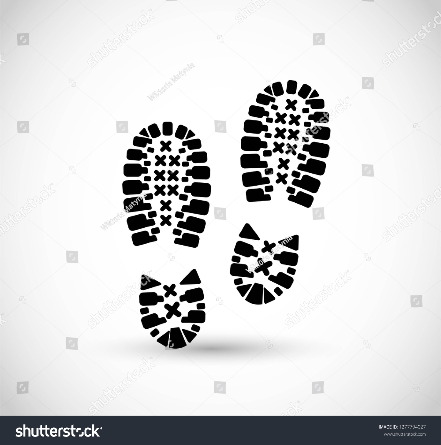 Shoe Print Vector Stock Vector (Royalty Free) 1277794027