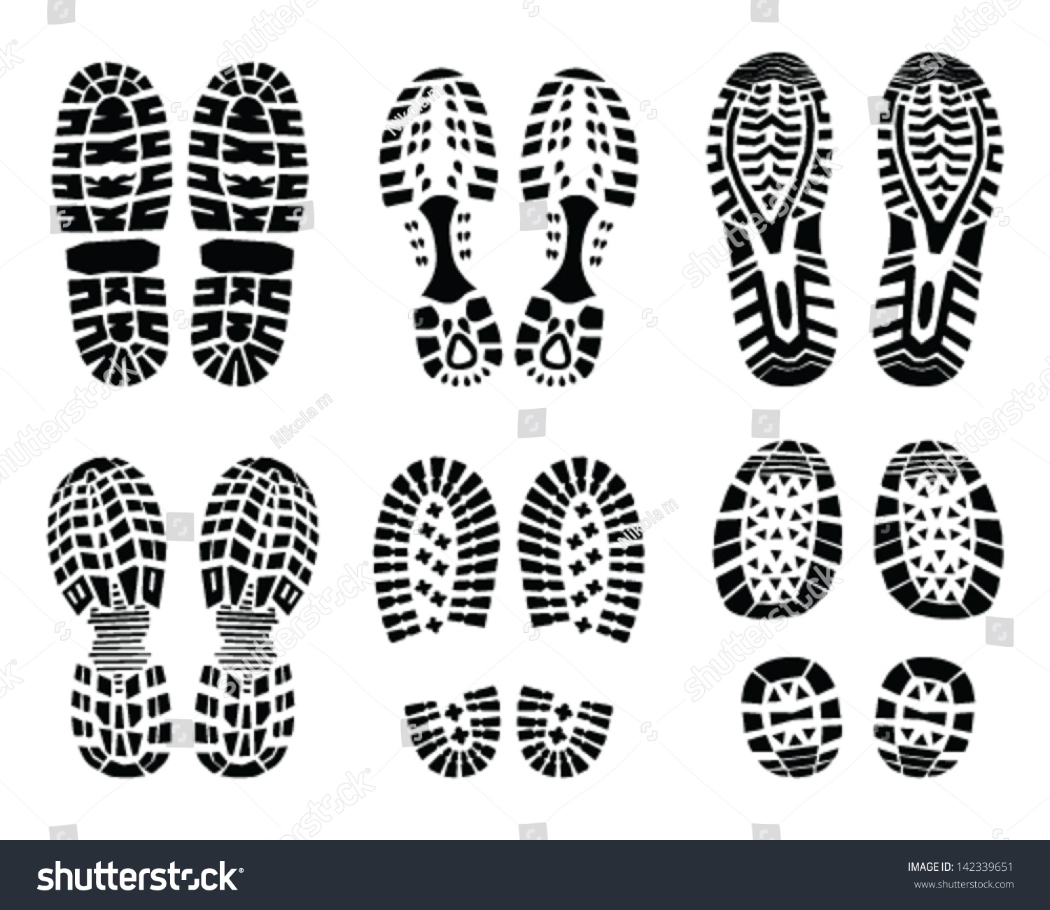 Shoe Printvector Illustration Stock Vector (Royalty Free) 142339651