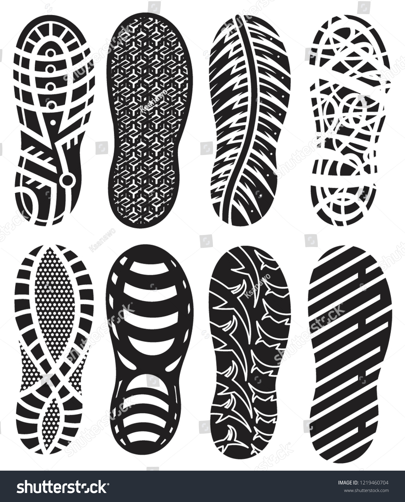 Shoe Prints Set Vector Images Stock Vector (Royalty Free) 1219460704