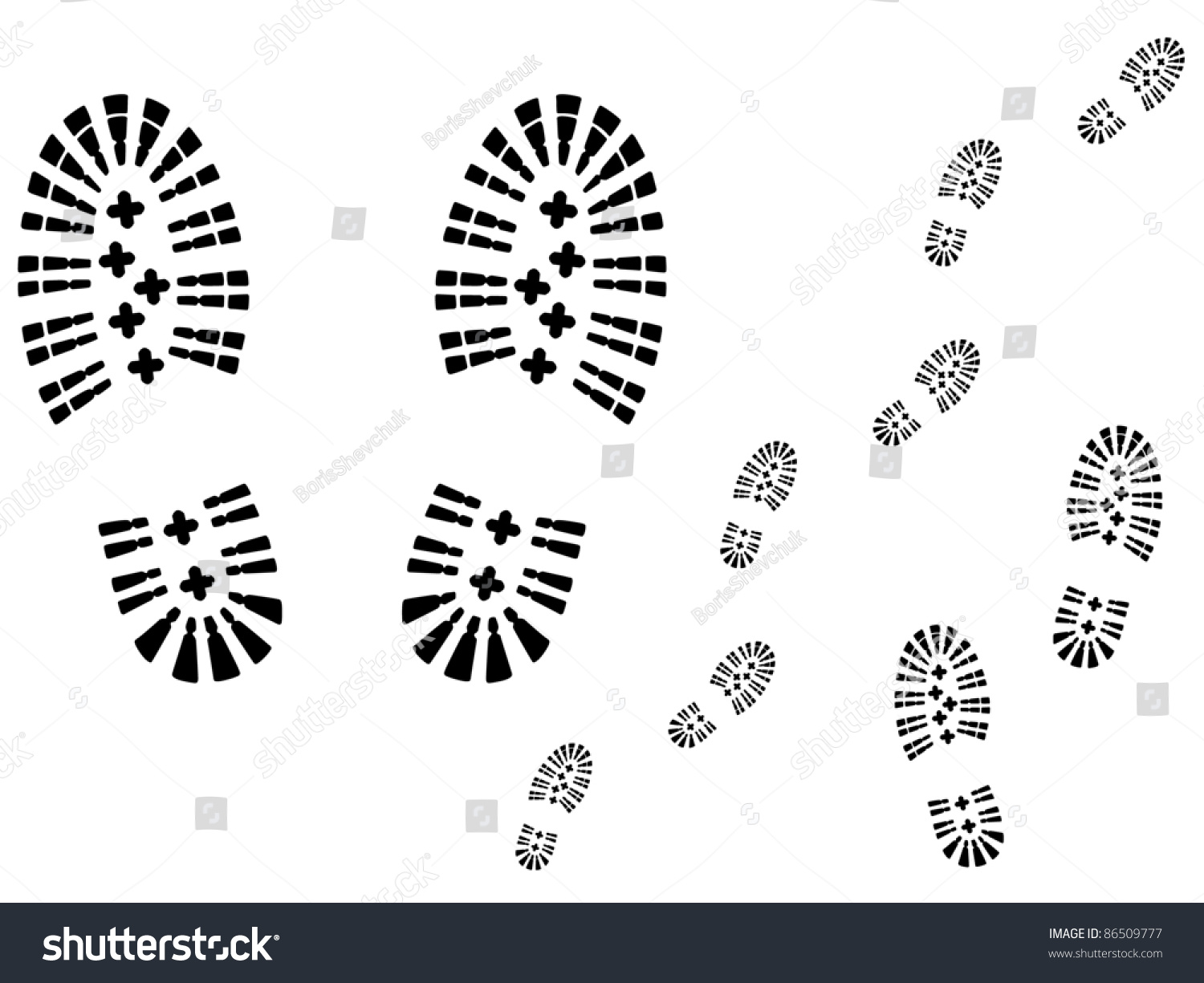 Shoe Prints Track Marks Vector Lager-vektor 86509777 - Shutterstock