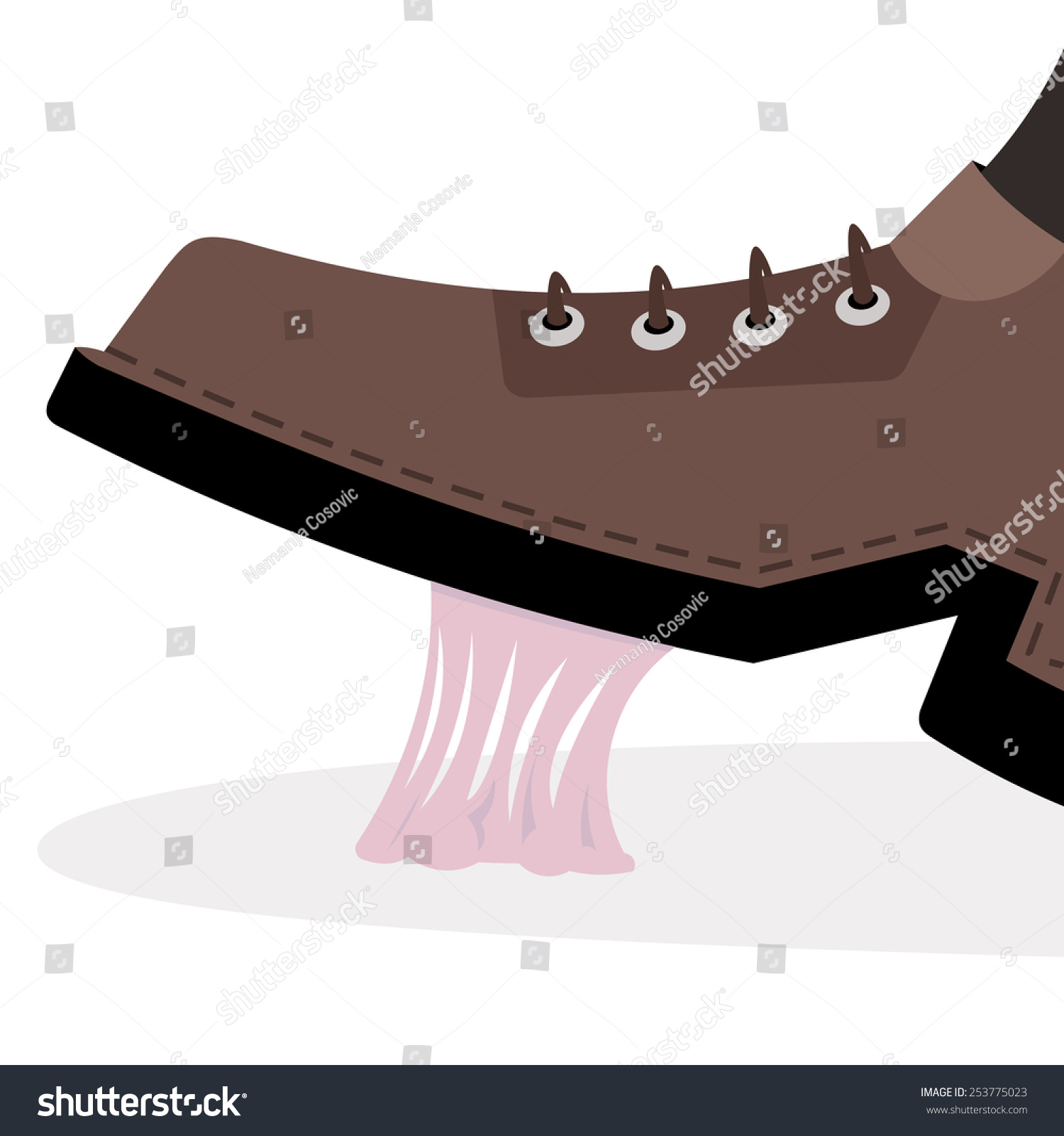 Shoe Steps Into Chewing Gum Stock Vector (Royalty Free) 253775023