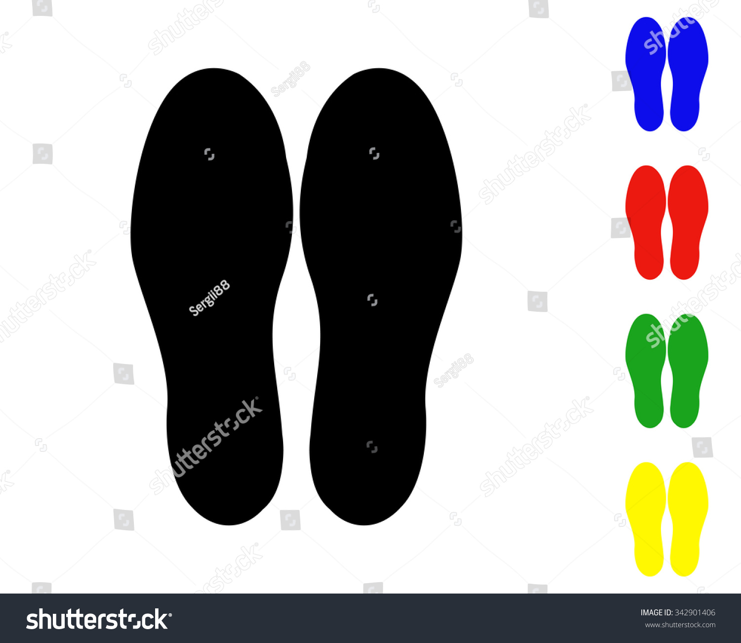 Shoeprints Icon Vector Colored Set Stock Vector (Royalty Free ...