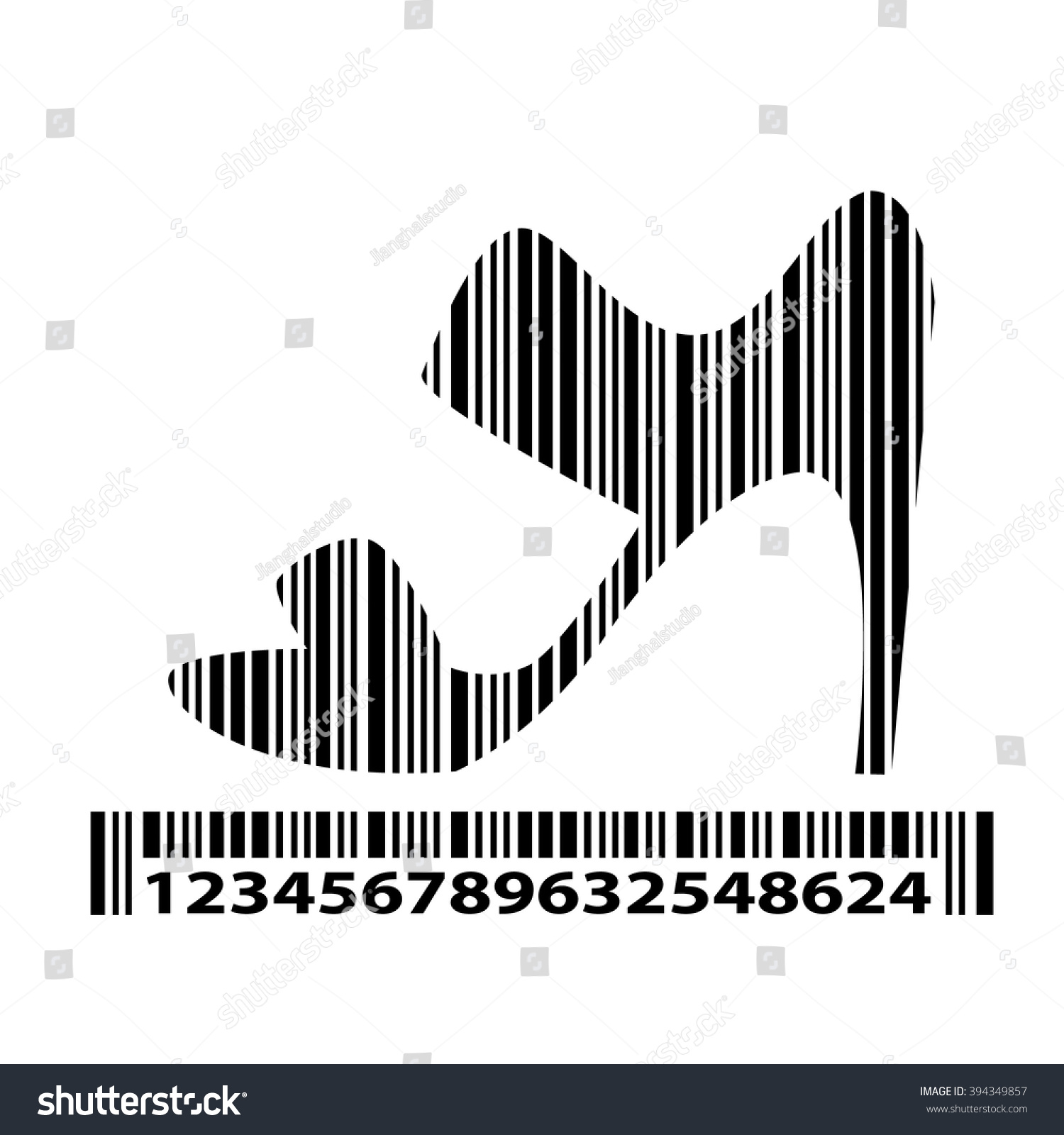 Shoes Barcode Vector Illustration Stock Vector (Royalty Free) 394349857