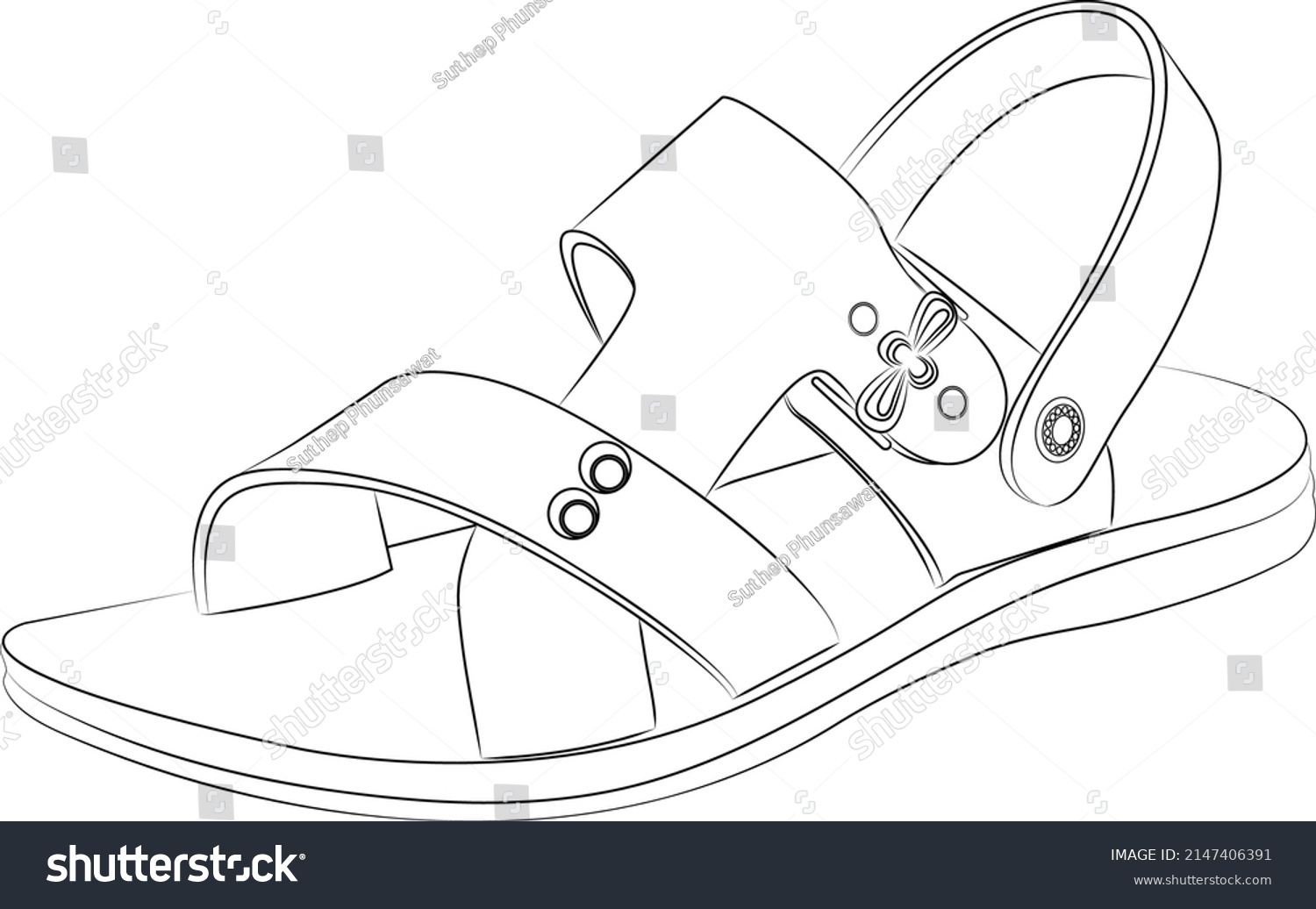 Shoes Outline Style Vector Design Element Stock Vector (Royalty Free ...