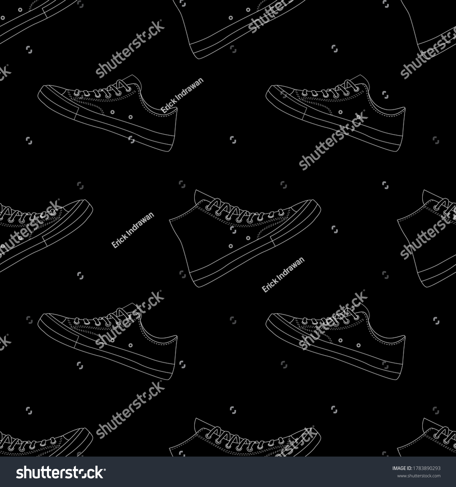 Shoes Seamless Pattern Black Background Stock Vector (Royalty Free ...