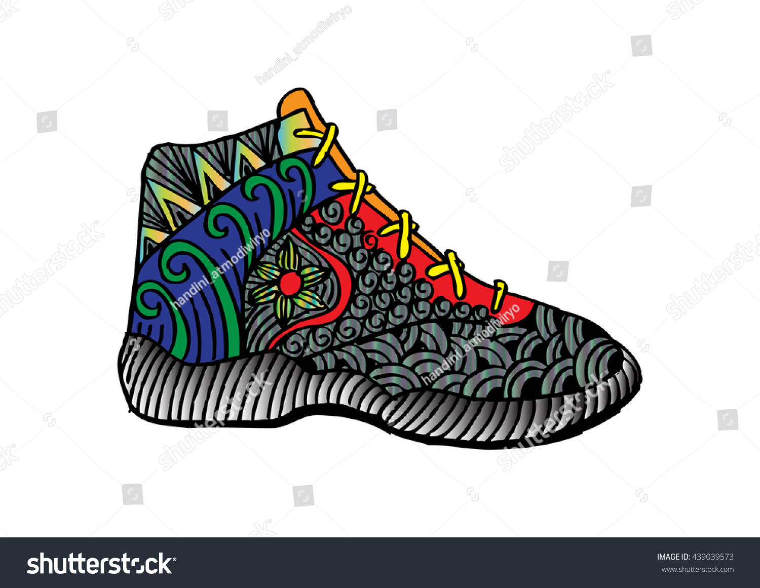 Shoes Zentangle Style Stock Vector (Royalty Free) 439039573