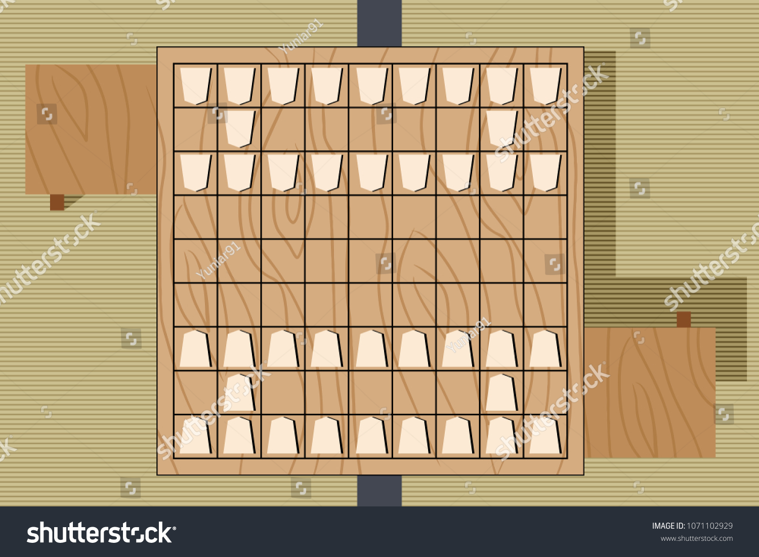 Shogi Board Match Vector Illustration Stock Vector (Royalty Free ...
