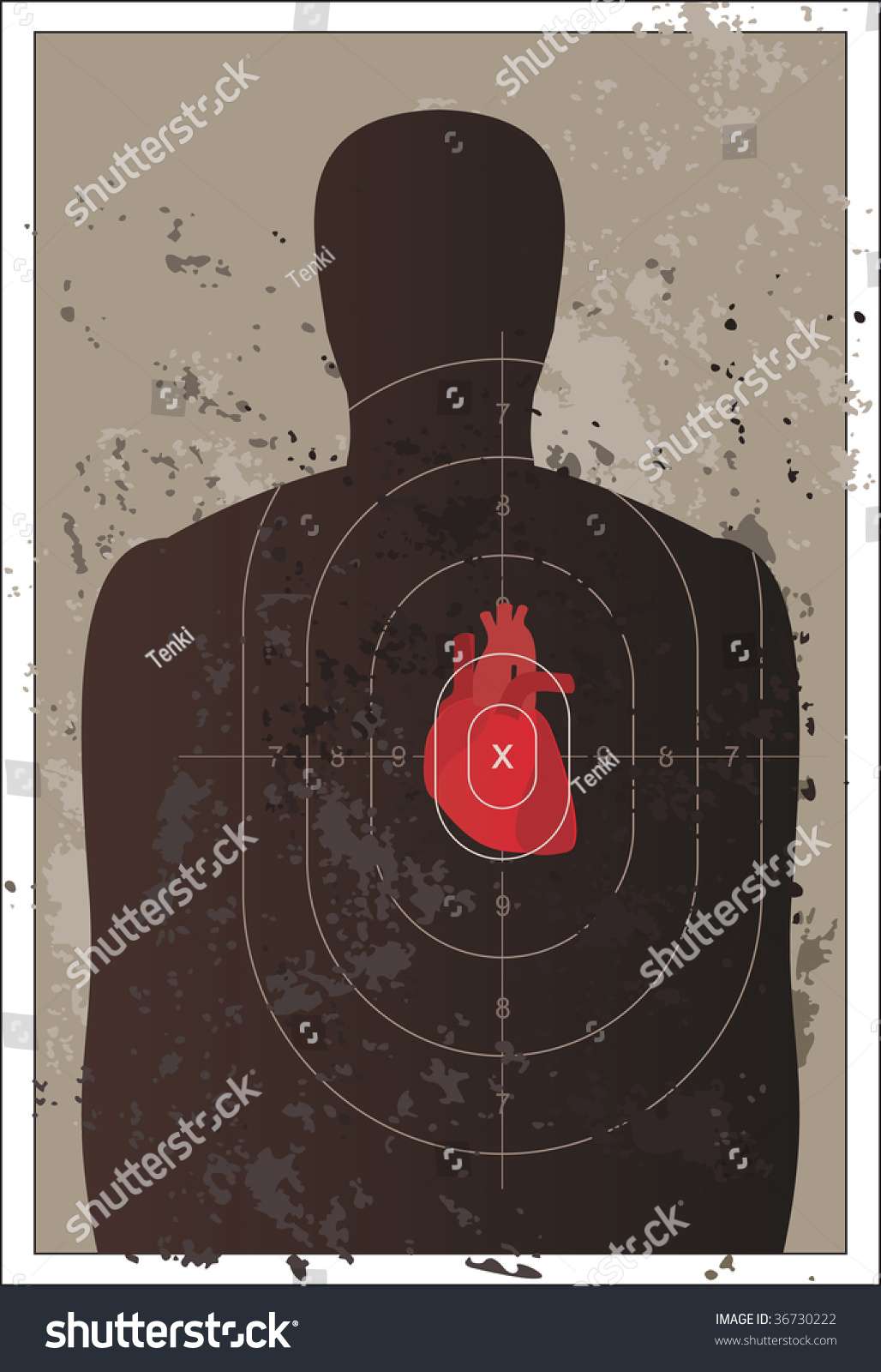 Shooting Mark Human Heart: เวกเตอร์สต็อก (ปลอดค่าลิขสิทธิ์) 36730222 ...