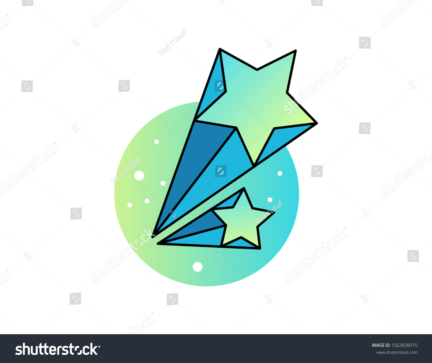 Shooting Star Cartoon Gradient Background Stock Vector (Royalty Free ...
