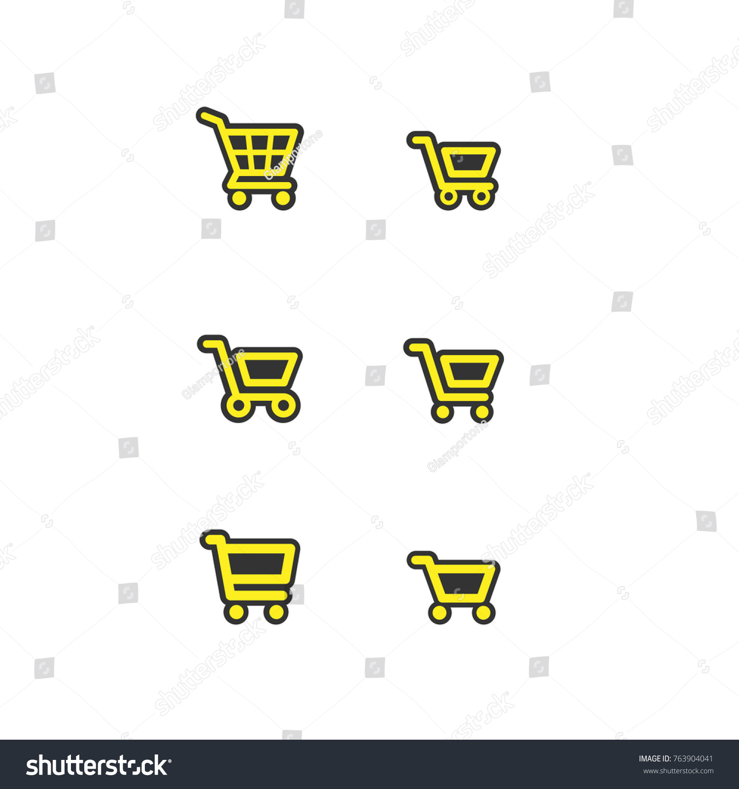 Shop Carts Vector Set Isolated Icons Stock Vector (Royalty Free) 763904041
