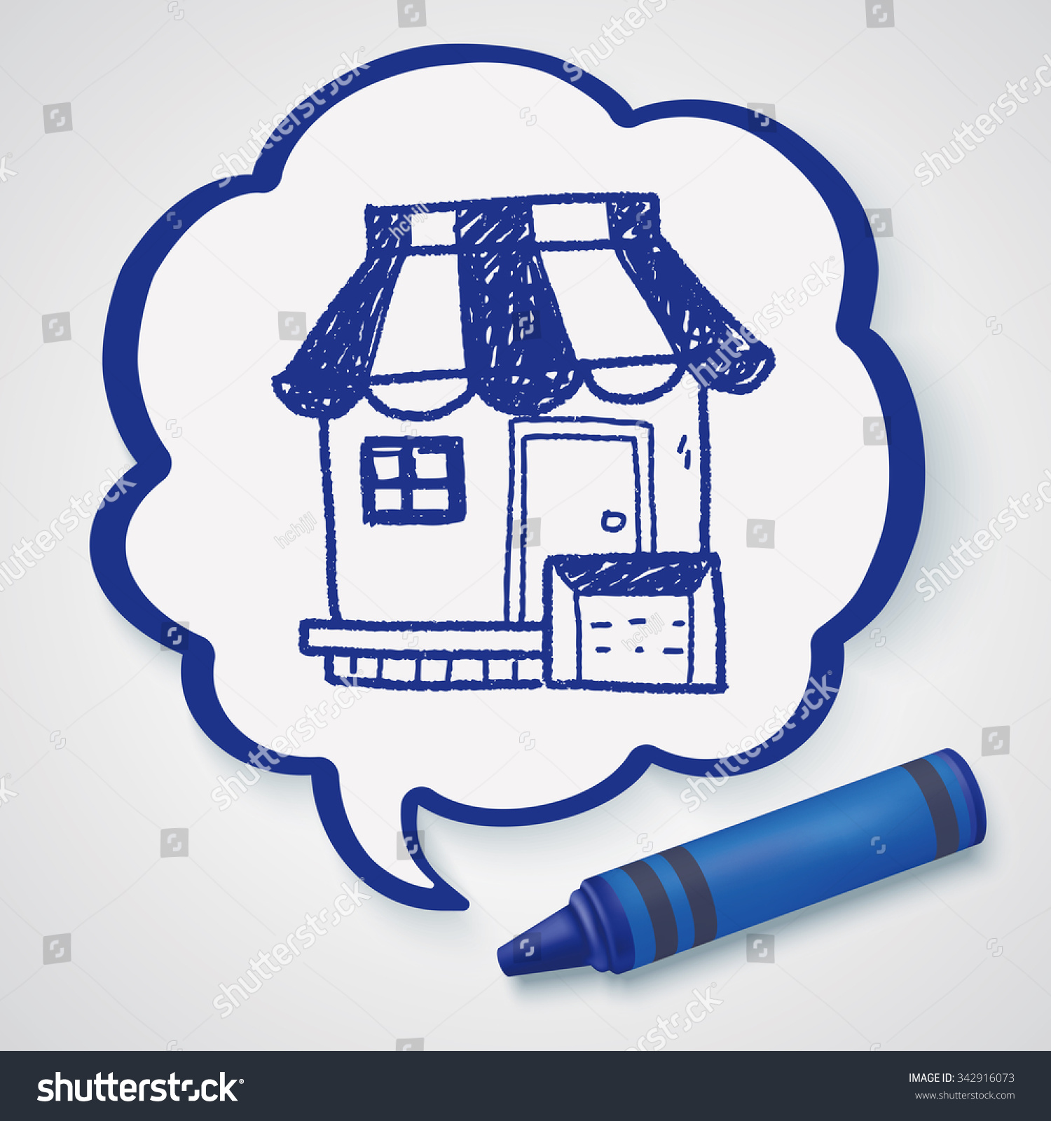 Shop Store Doodle Drawing Stock Vector (Royalty Free) 342916073 ...