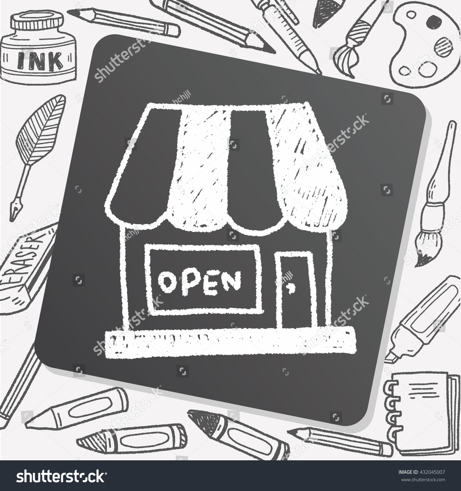 Shop Store Doodle Drawing Stock Vector (Royalty Free) 432045007 ...