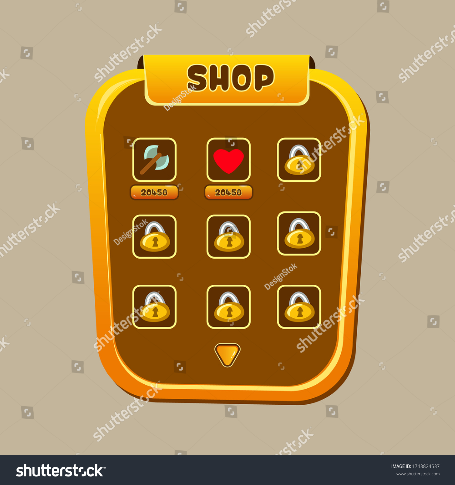 Shop Ui Kit Game Shop Ui Stock Vector (Royalty Free) 1743824537 ...