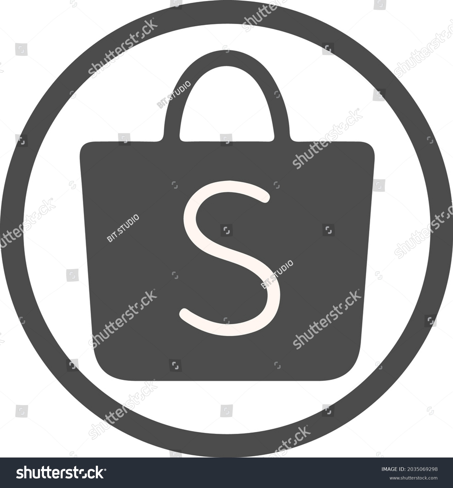 Shopee Vector Design Grey Stock Vector (Royalty Free) 2035069298