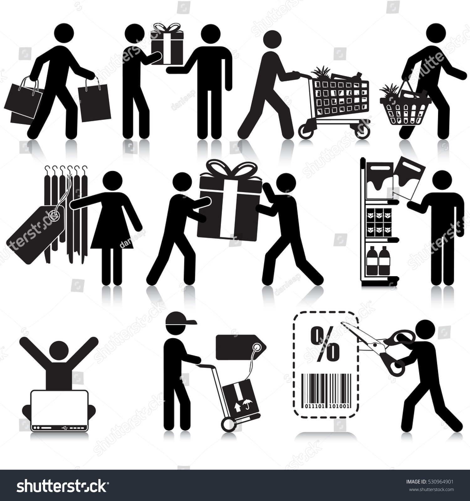 Shopping Activities Icon Set Stock Vector (Royalty Free) 530964901