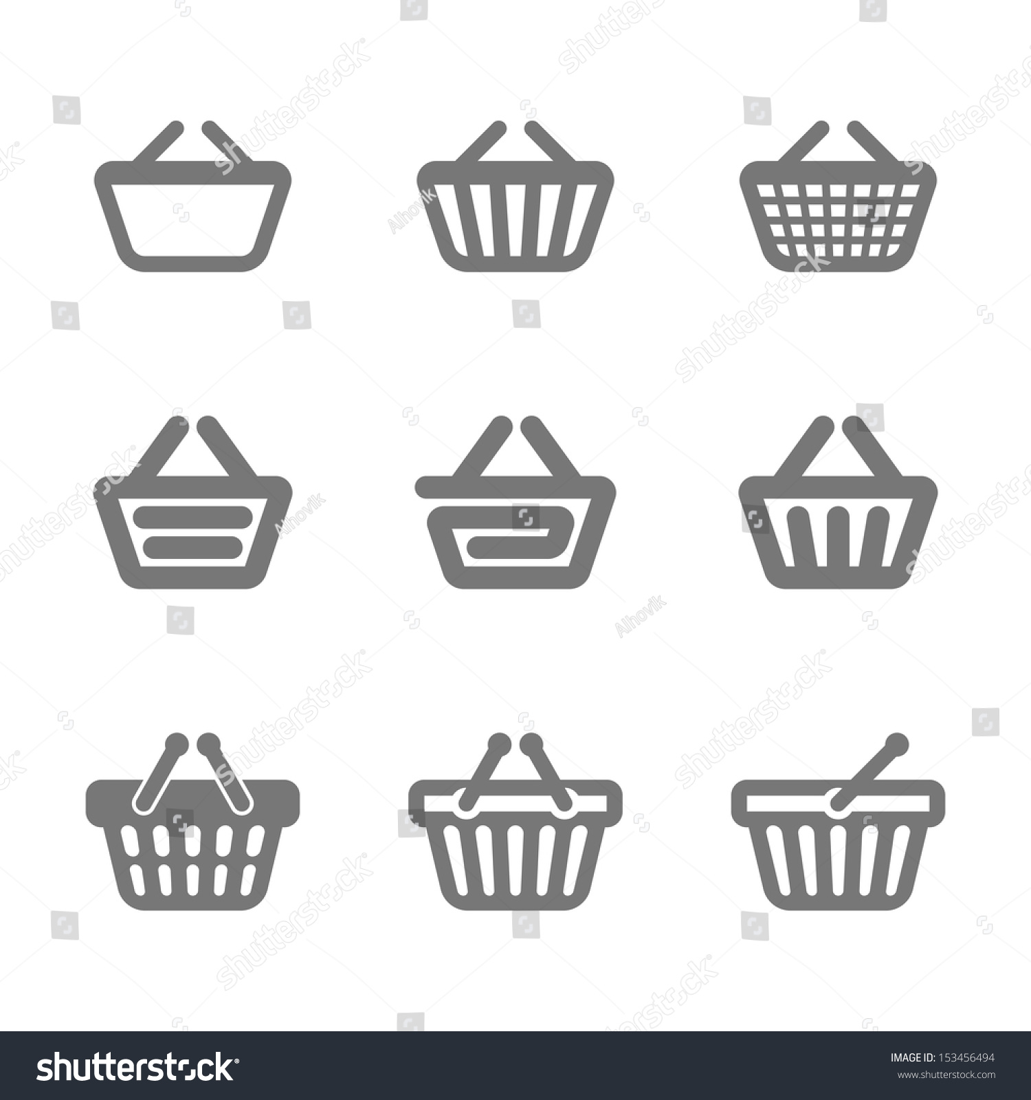 Shopping Basket Icons Vector Stock Vector (Royalty Free) 153456494